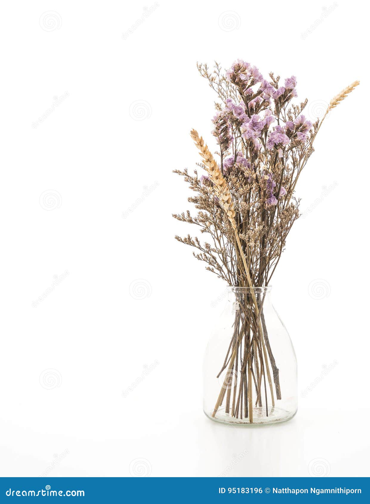 Statice and Caspia Flower in Vase Stock Photo - Image of nature ...