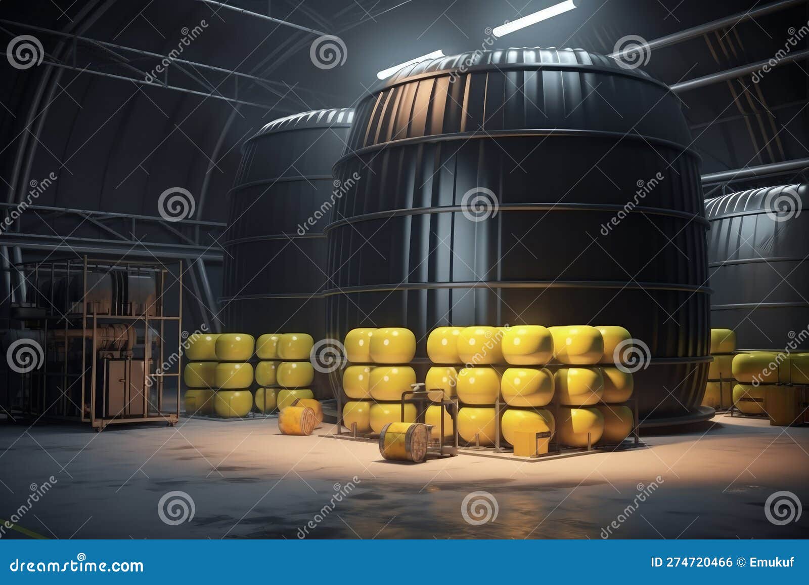 Station with Barrels Radioactive Waste Storage Generative Ai Stock ...