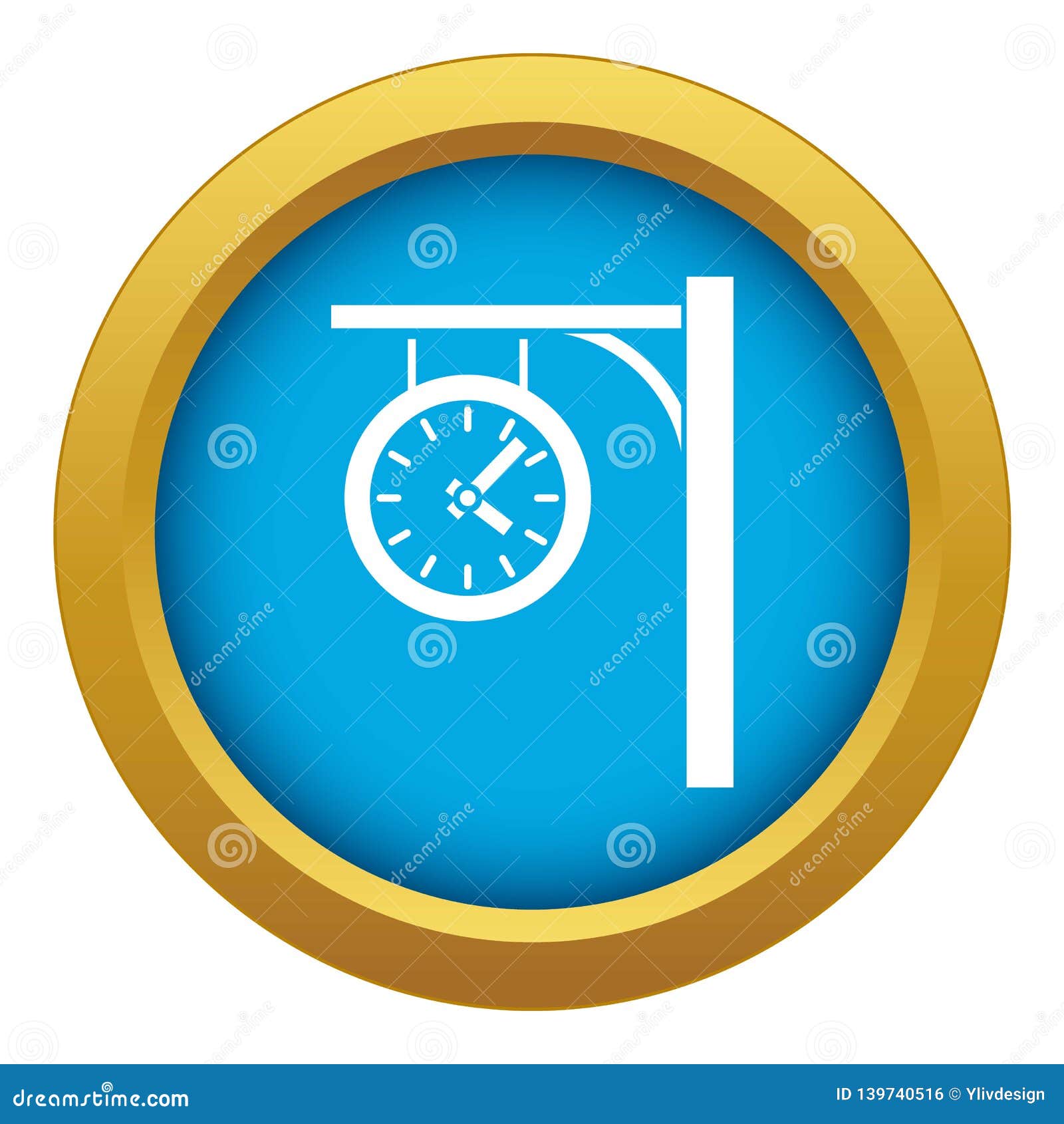 Station Clock Icon Blue Vector Isolated Stock Vector - Illustration of ...