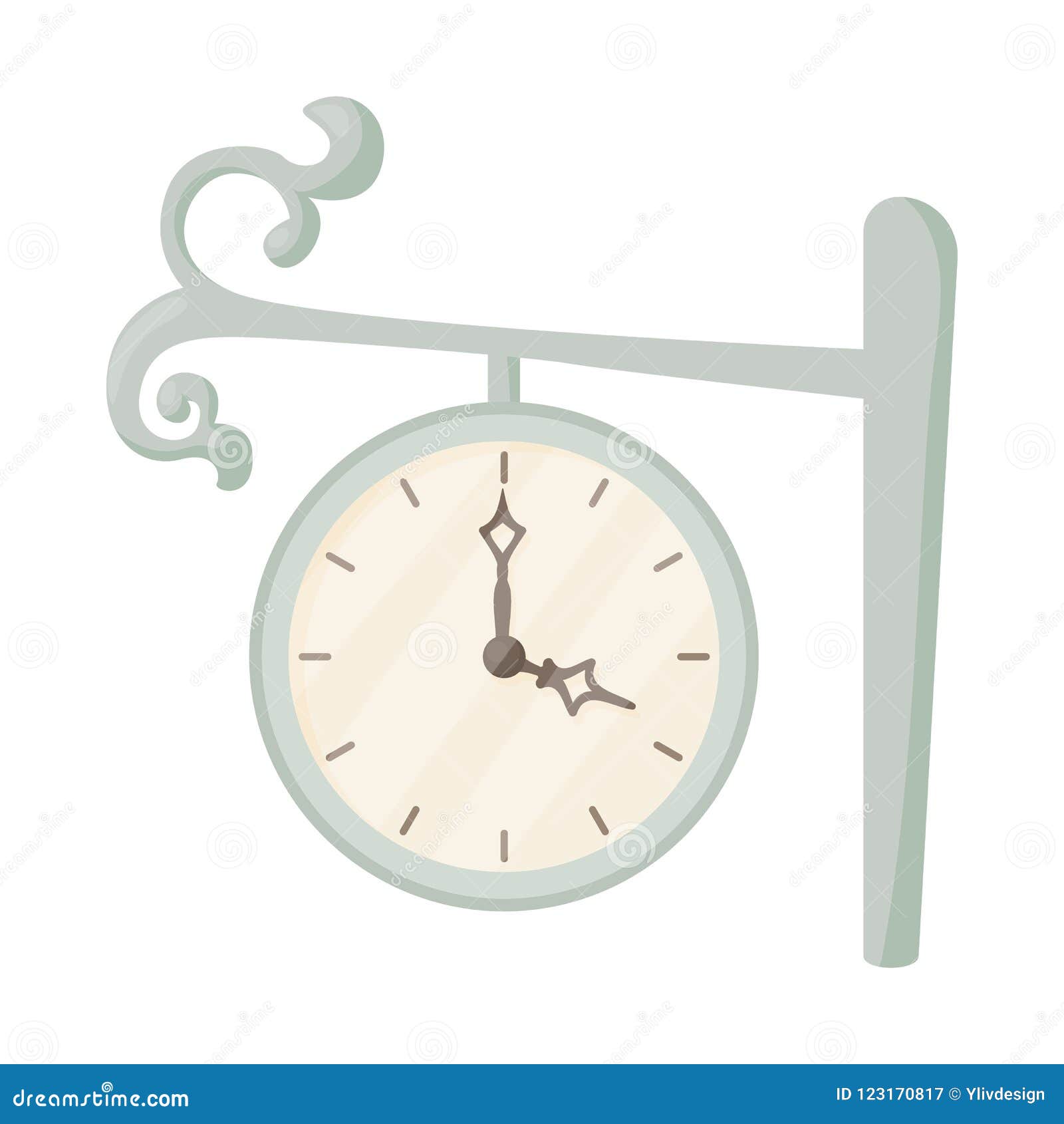 Station Clock Icon, Cartoon Style Stock Illustration - Illustration of ...