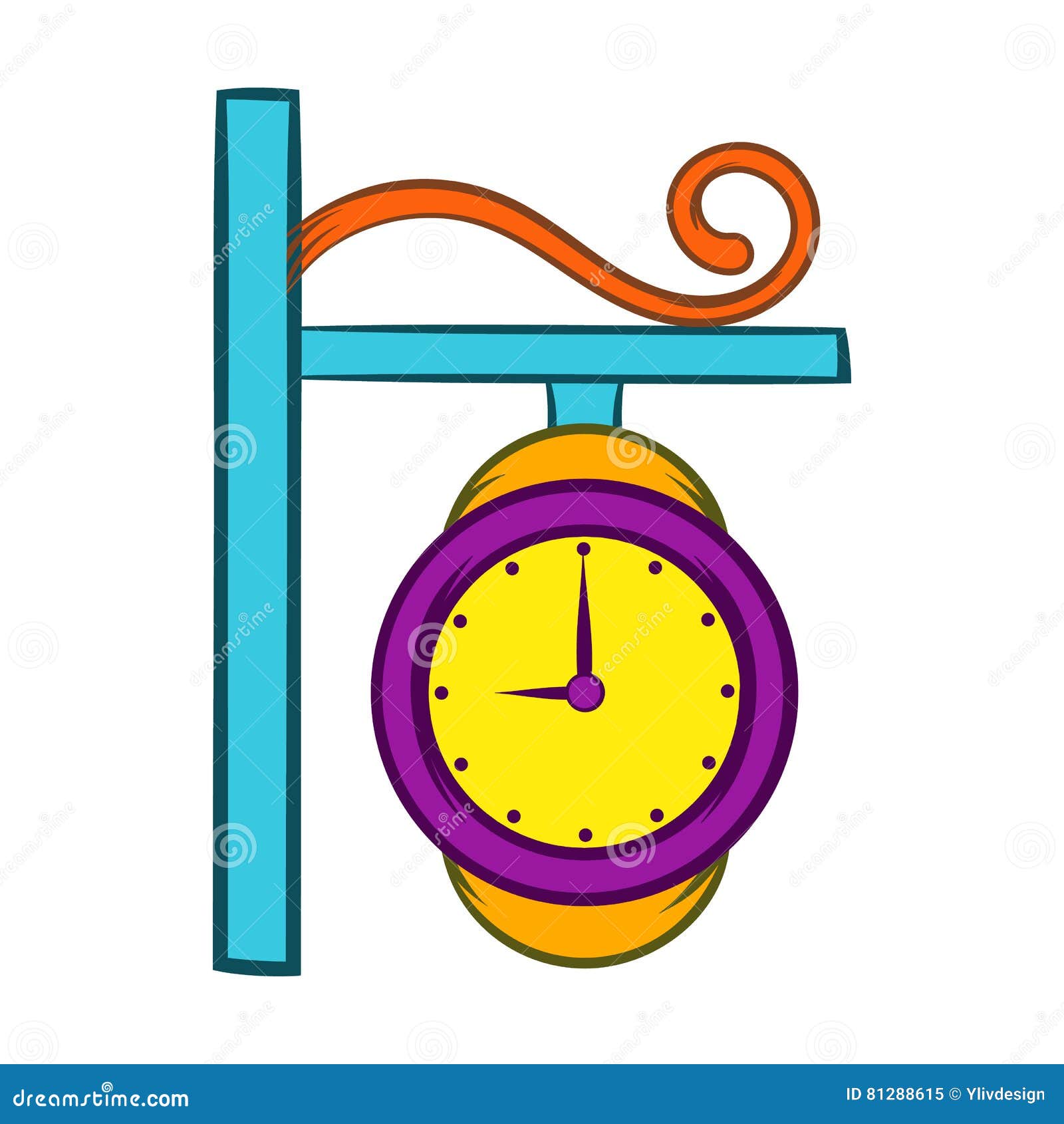 Station Clock Icon, Cartoon Style Stock Vector - Illustration of object ...