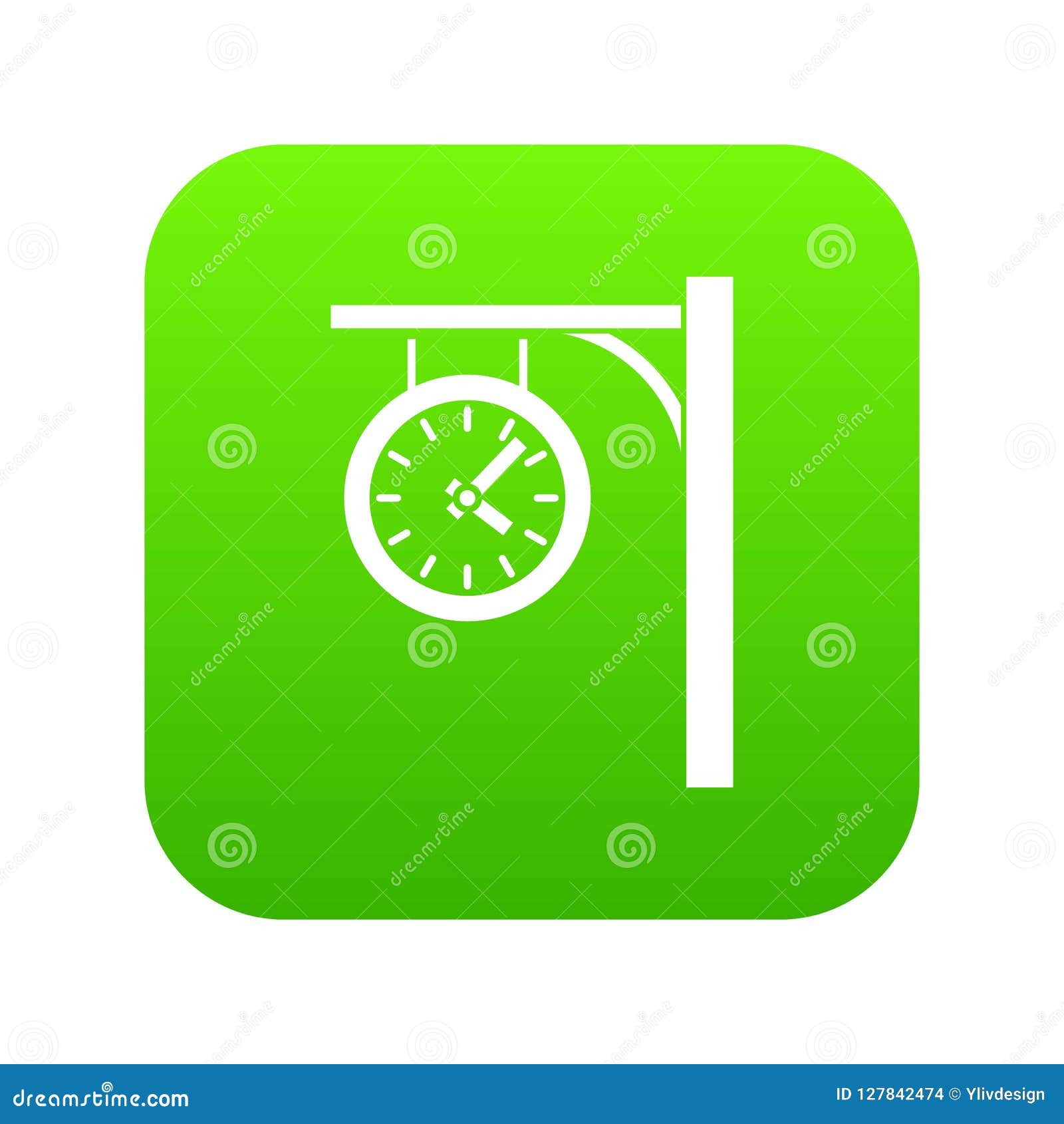 Station Clock Icon Digital Green Stock Vector - Illustration of concept ...