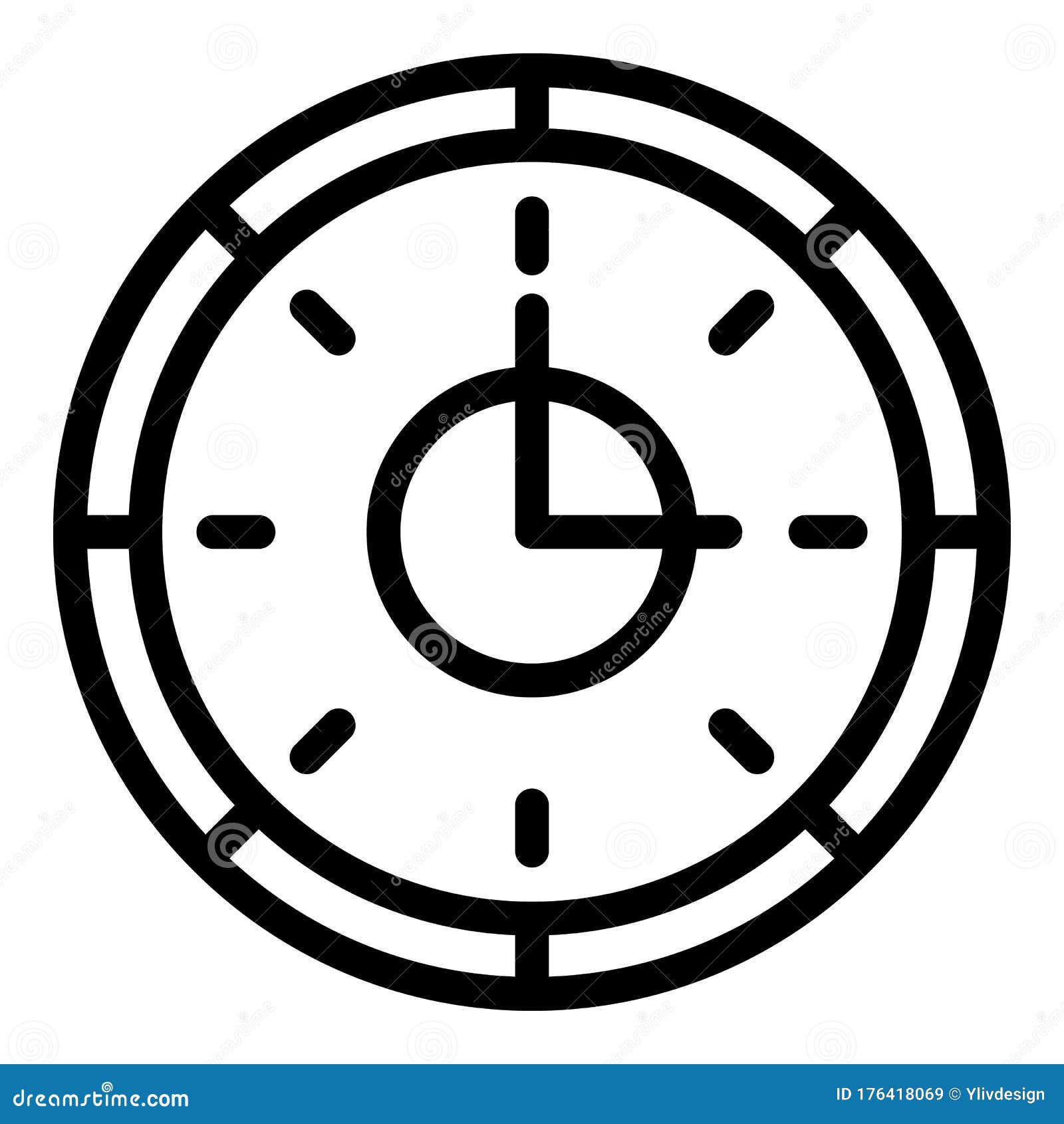 Station Clock Icon, Outline Style Stock Vector - Illustration of round ...