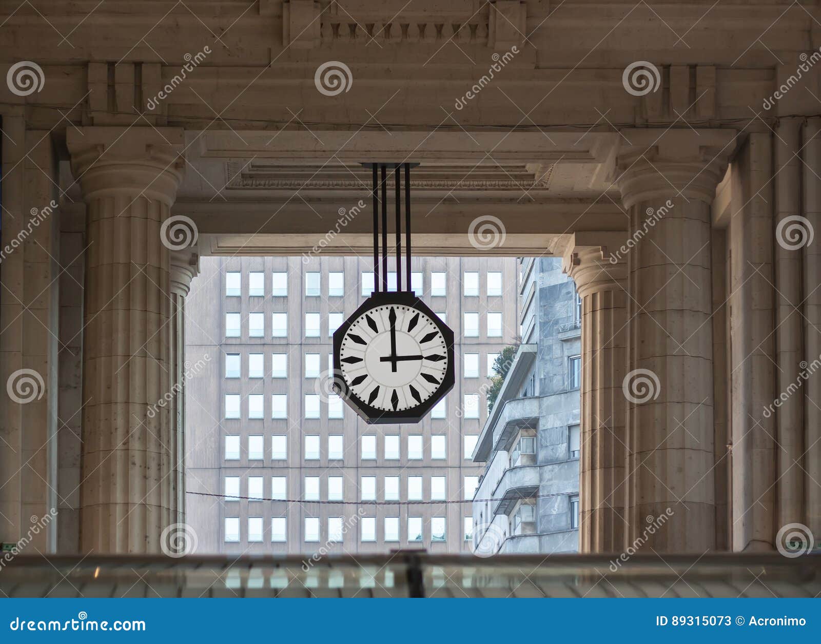 Station clock in Milan stock image. Image of facade, black - 89315073