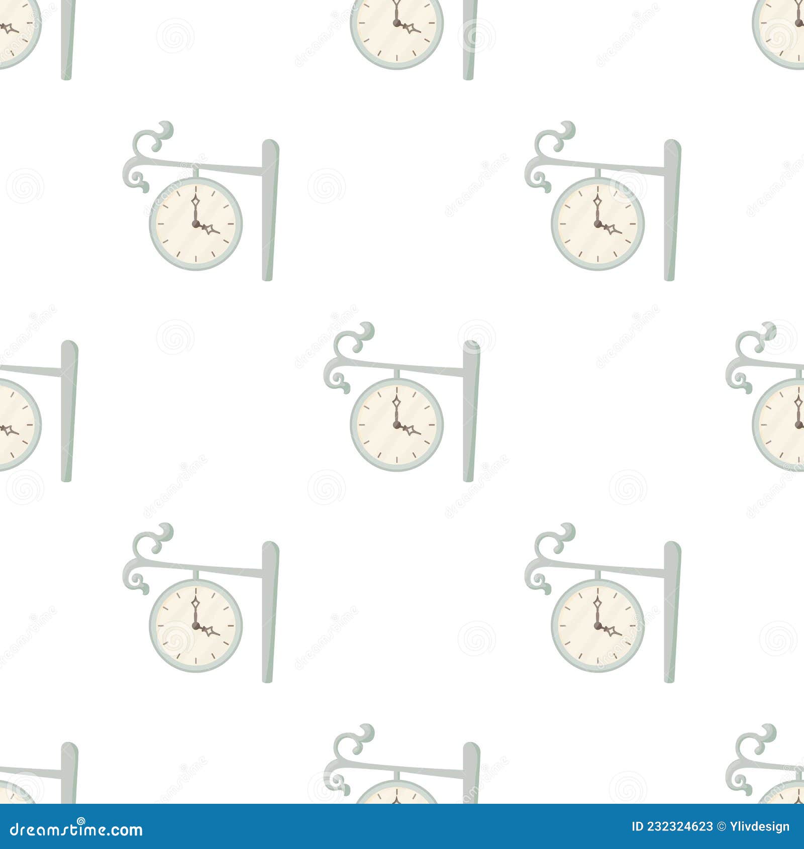 Station Clock Pattern Seamless Vector Stock Vector - Illustration of ...