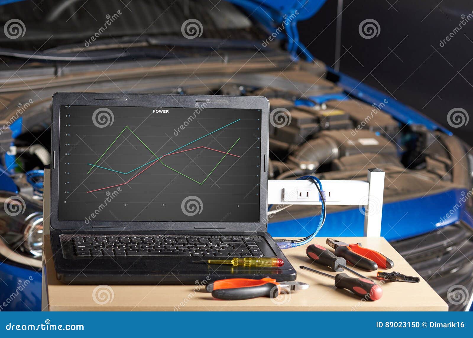 Station for Computer Checking Car Stock Photo - Image of laptop, repair ...