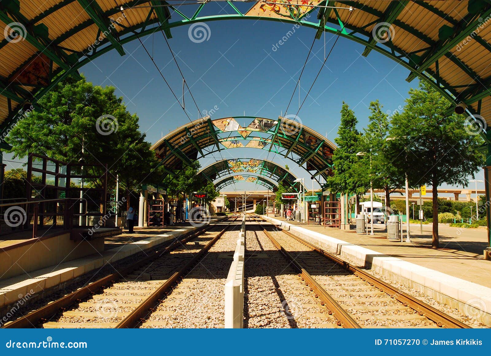 A Station on Dallas DART Train Line Stock Photo - Image of american ...