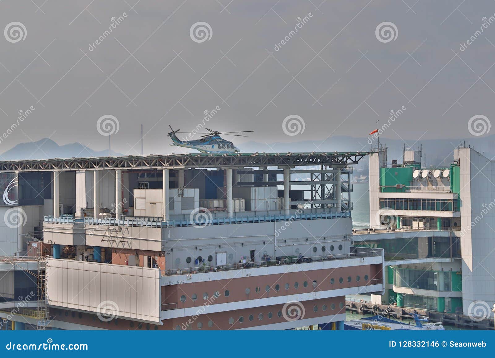 A Station of Helicopter Landing at Hong Kong Editorial Photo - Image of ...