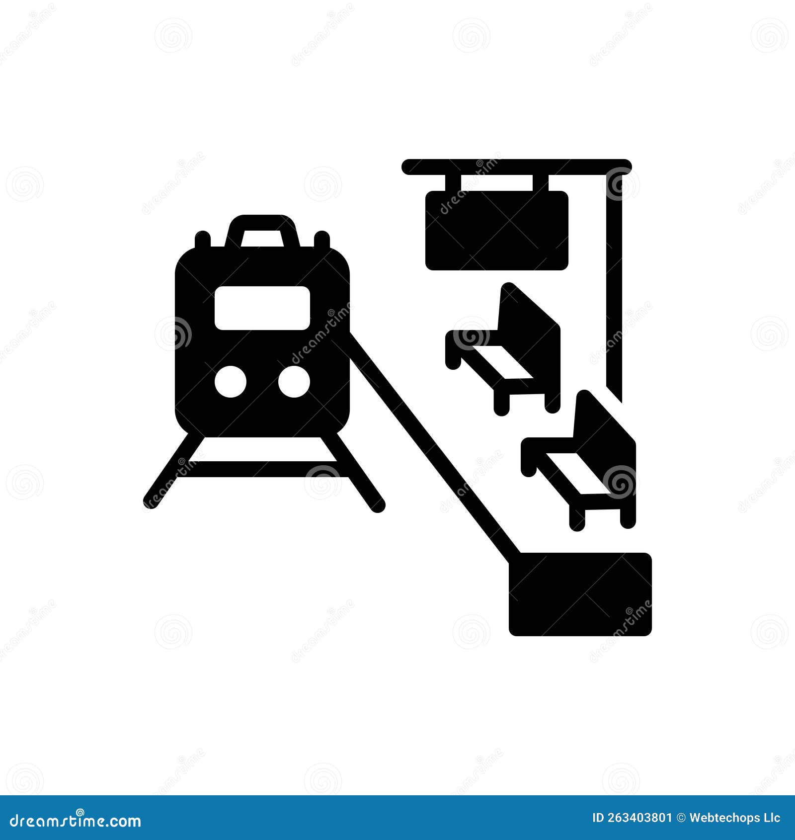 Black Solid Icon for Station, Stop and Halt Stock Vector - Illustration ...