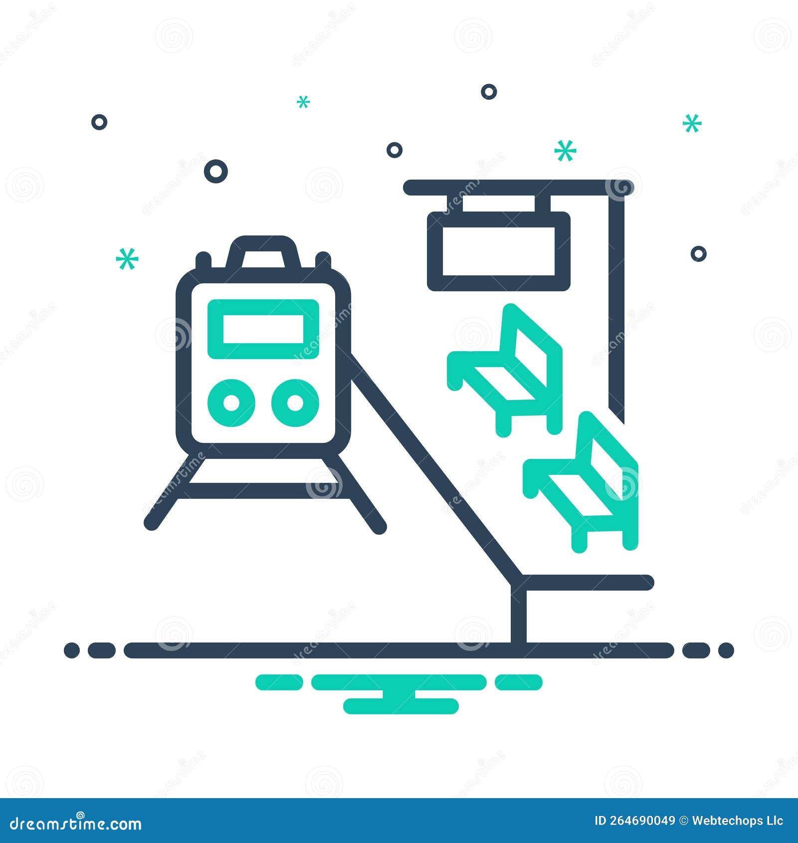 Mix Icon for Station, Stop and Halt Stock Illustration - Illustration ...