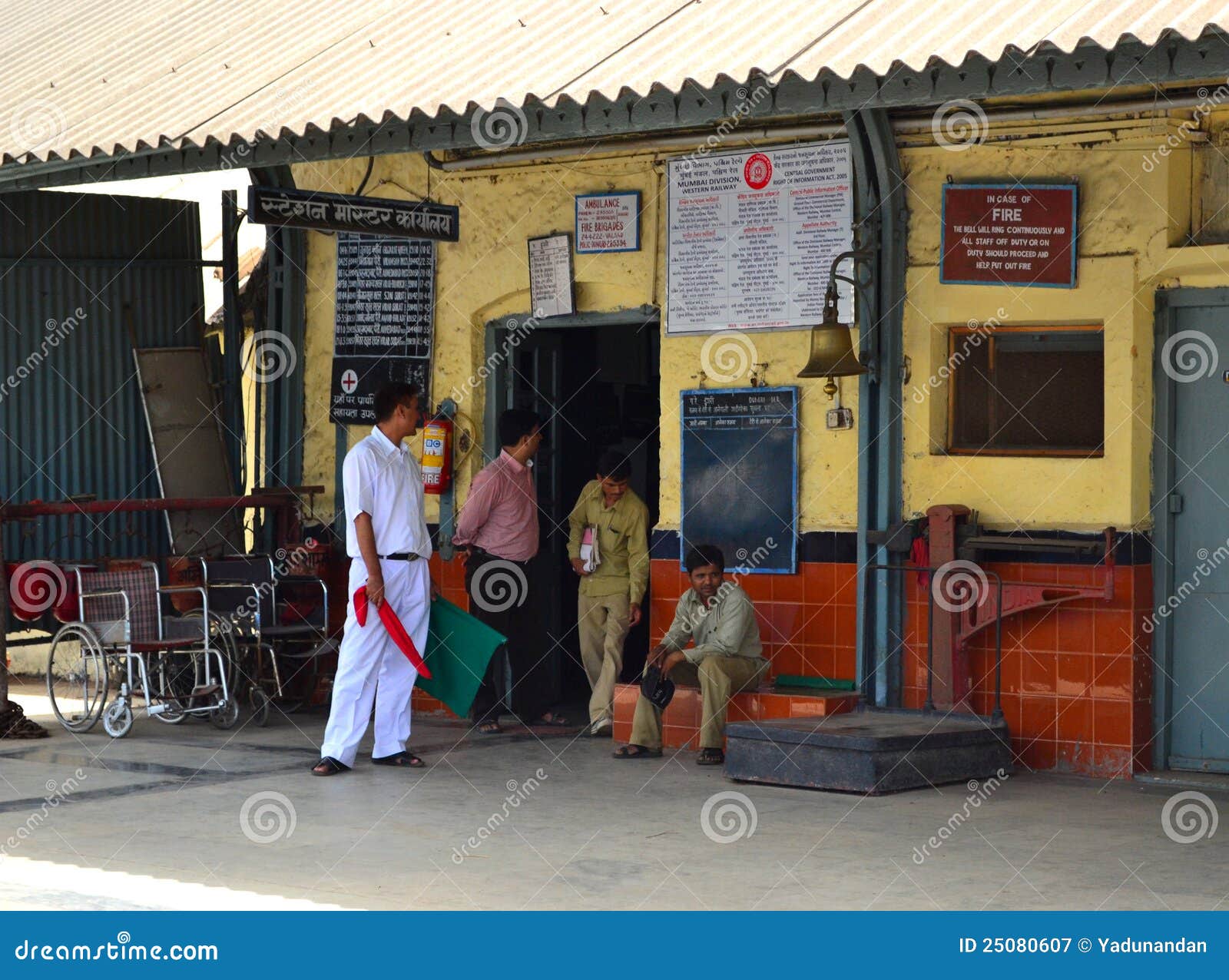 Station Master with Red and Green Flags Editorial Photography - Image ...