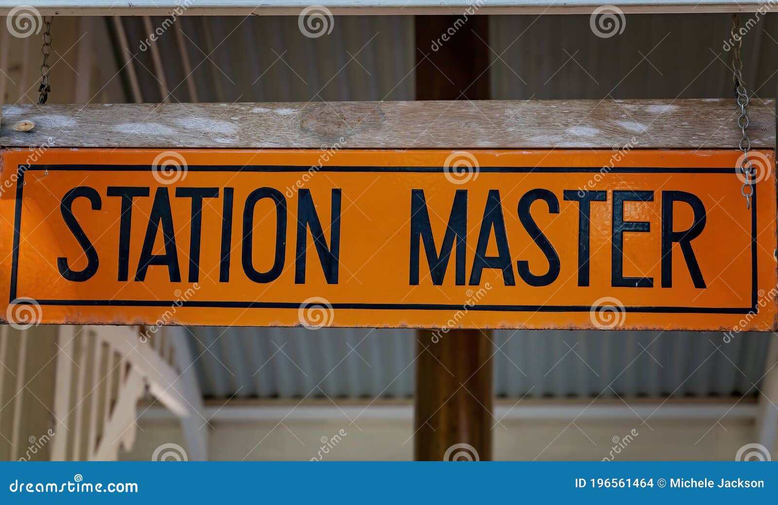 Station Master Signage stock photo. Image of aged, timber - 196561464