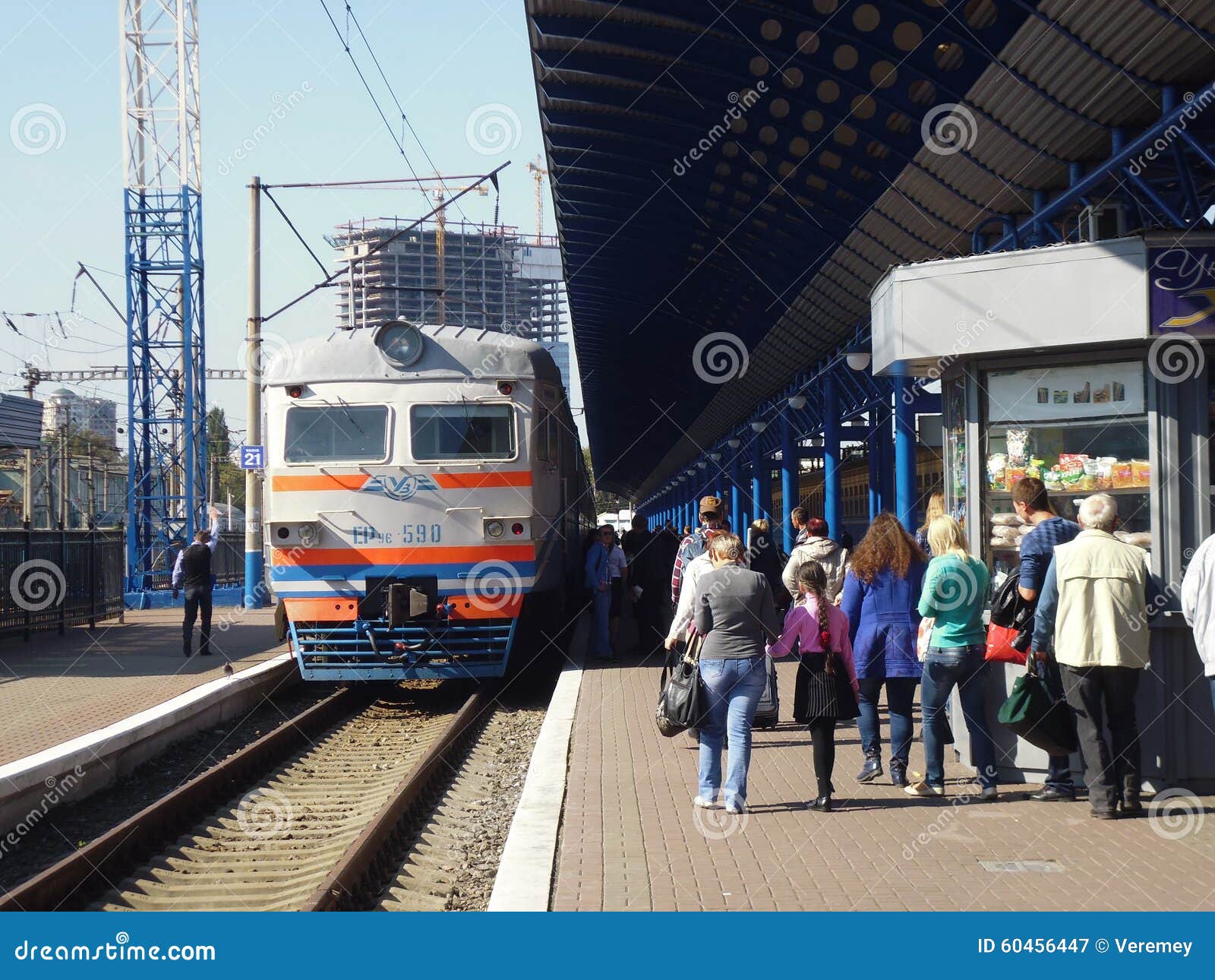 The Station with Passengers Getting on the Train Editorial Photography ...