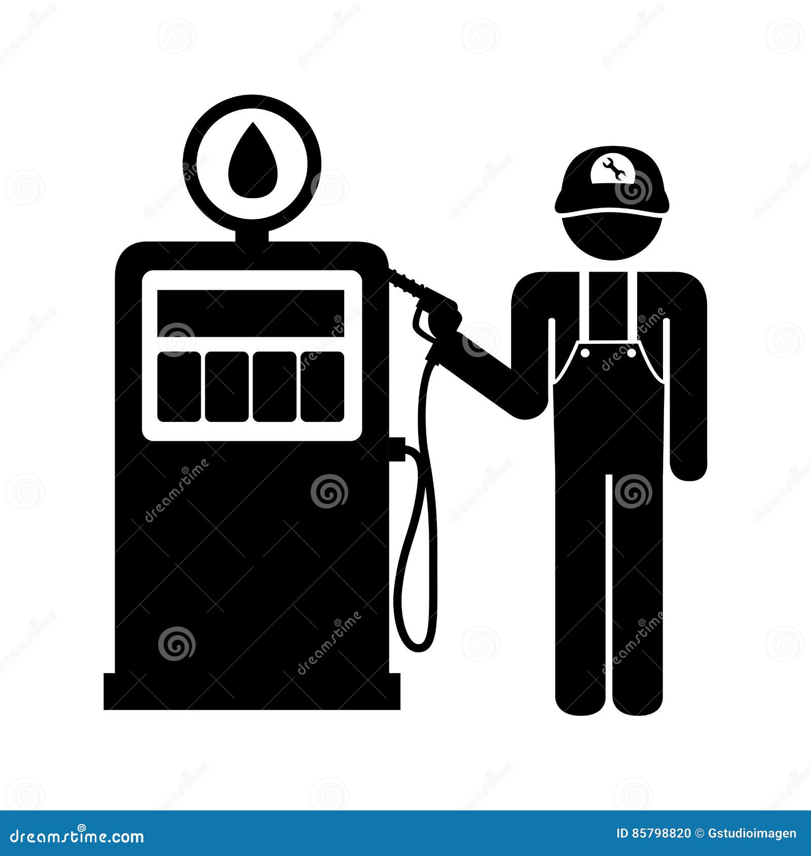 Station Service Worker Icon Stock Vector - Illustration of pump ...