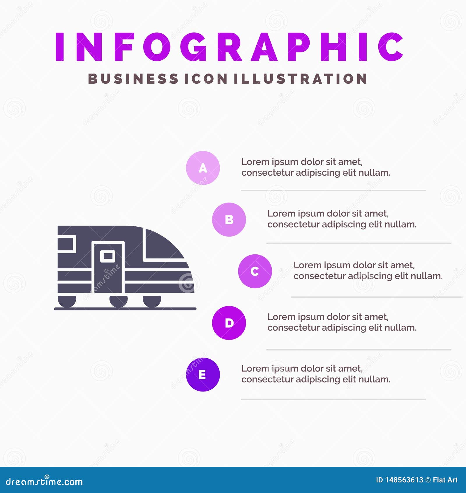 Station, Subway, Train, Transportation Solid Icon Infographics 5 Steps ...