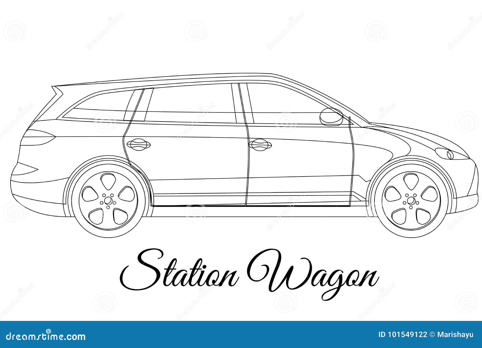 Station Wagon Car Body Type Outline Stock Vector - Illustration of ...
