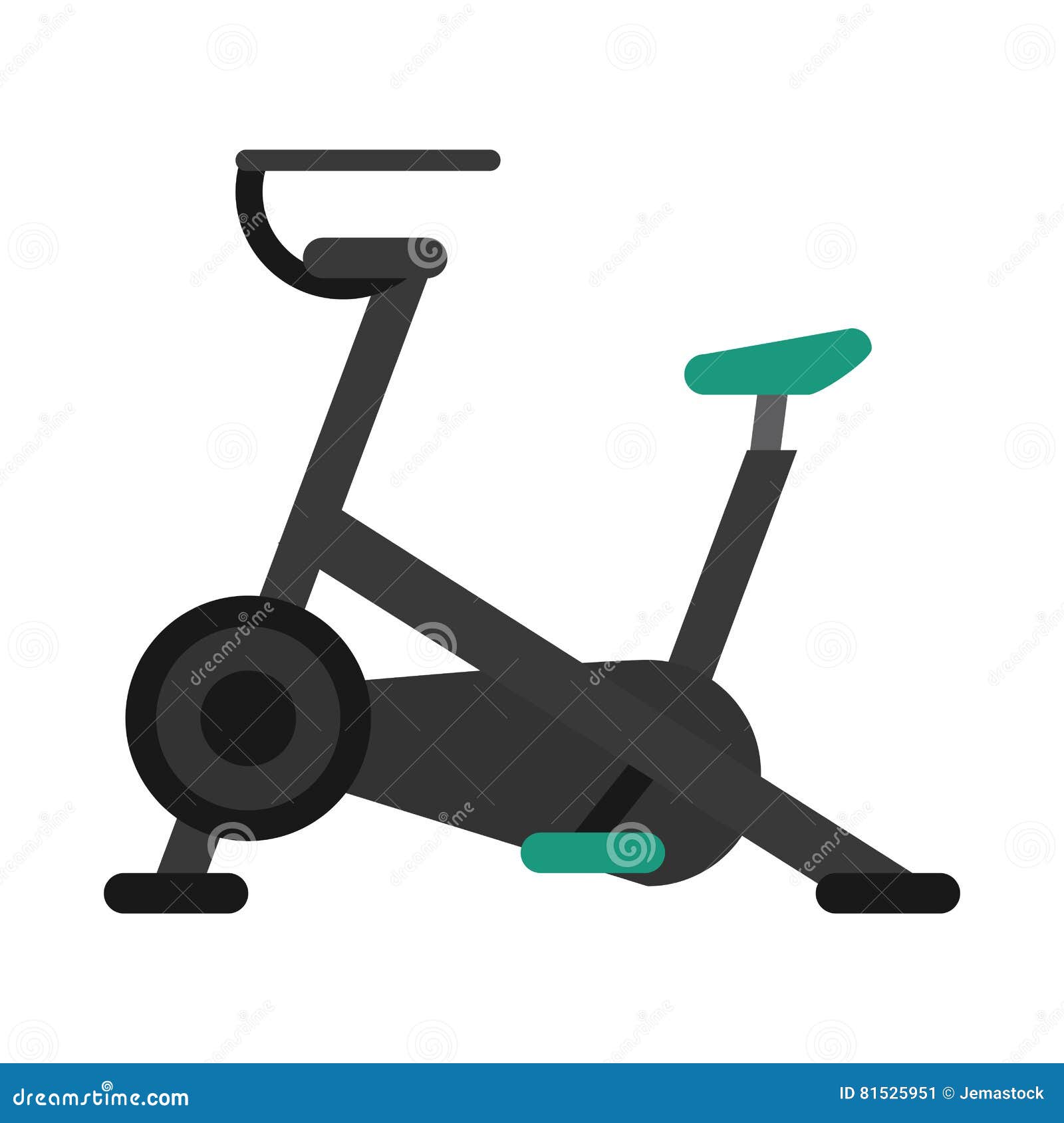 Stationary Bicycle Machine Gym Sport Stock Vector - Illustration of ...