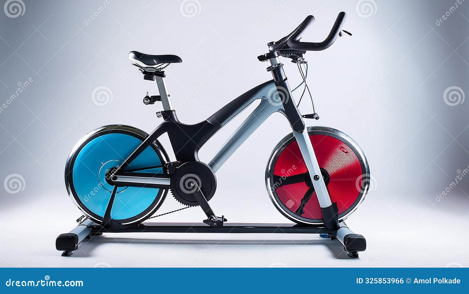 Stationary Bike on White Background Stock Photo - Image of activity ...