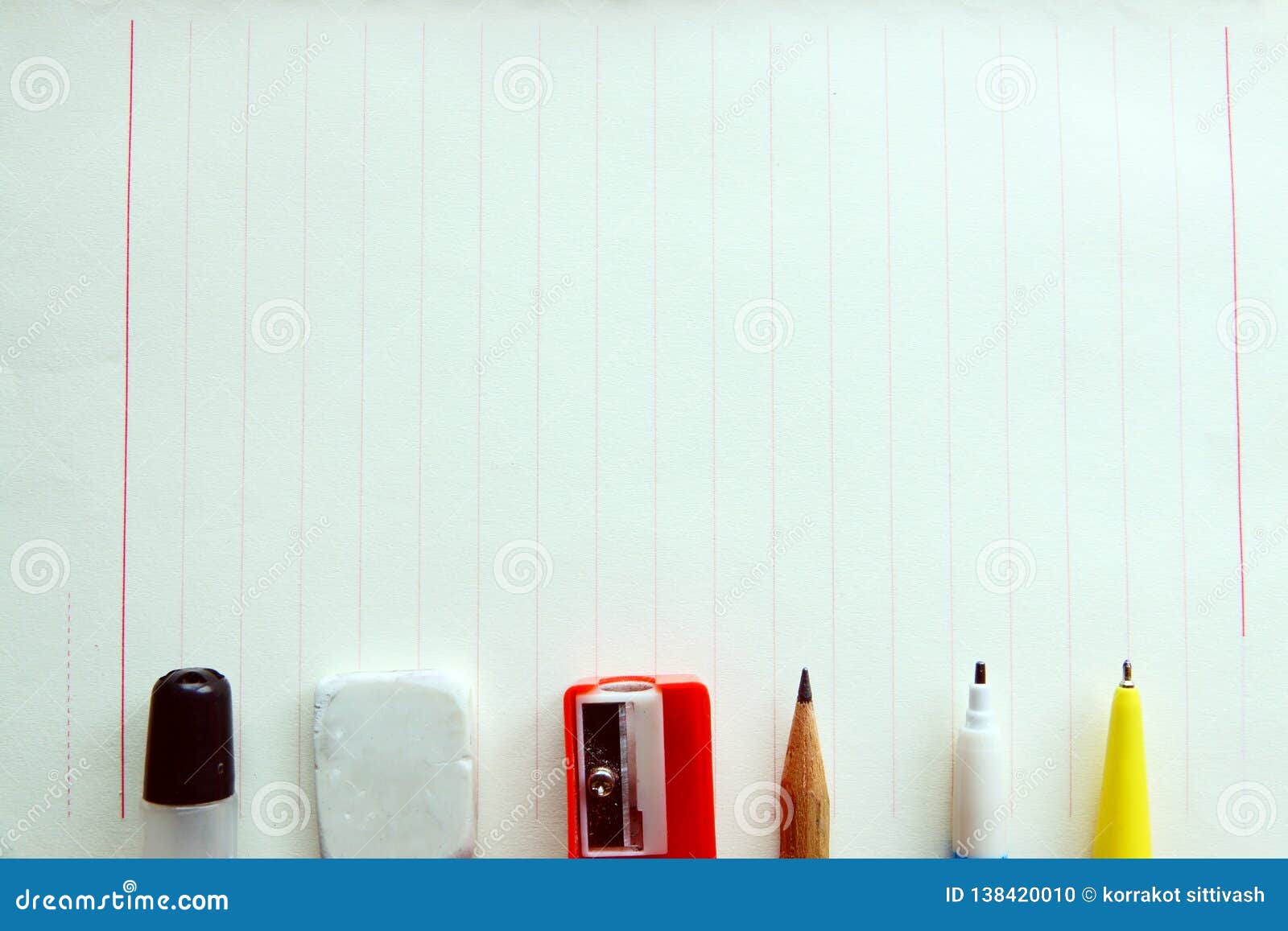 Stationary Close Up on Paper Notebook Paper Background Stock Photo ...