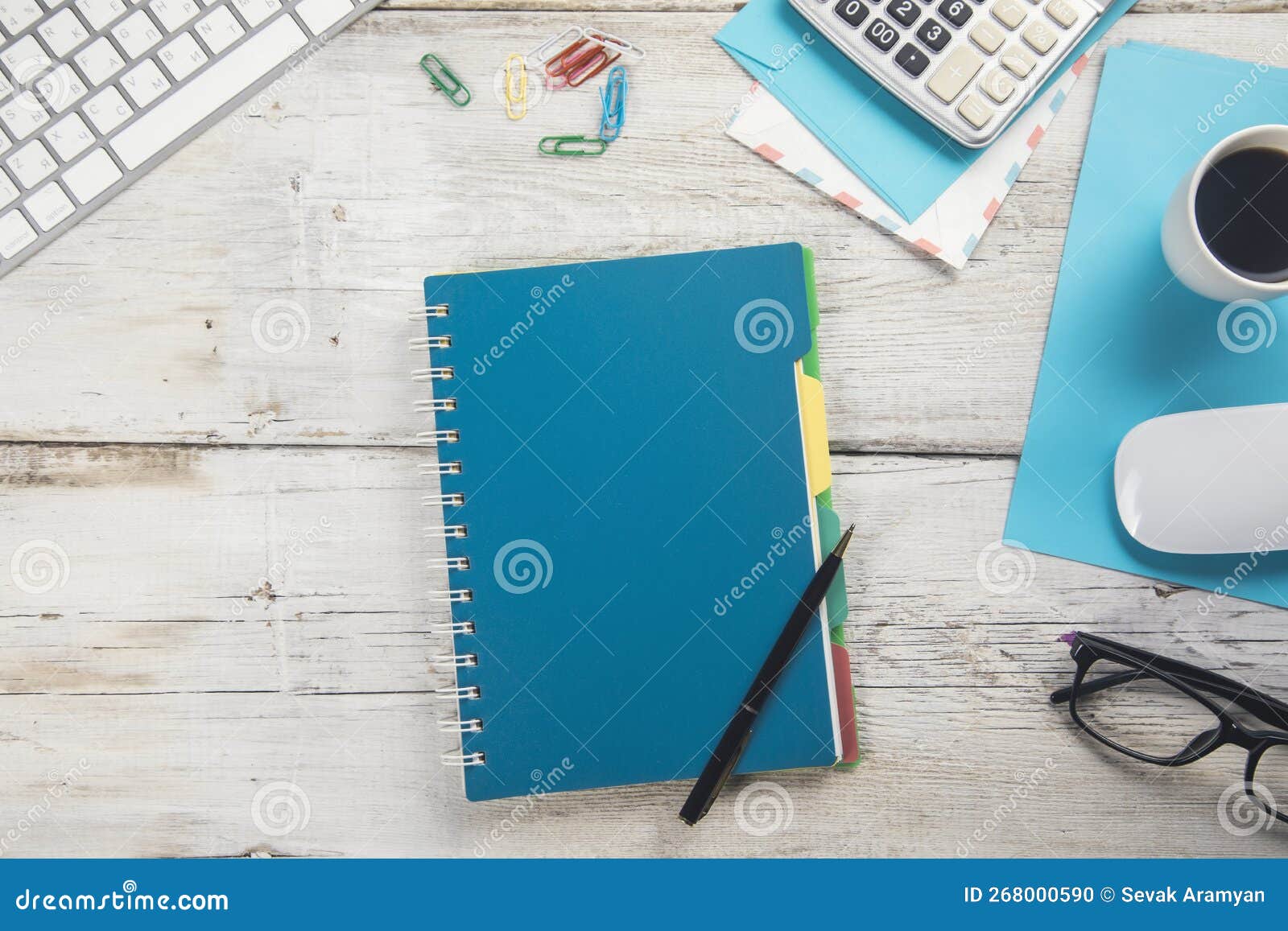 Stationary and Computer on the Working Table Stock Photo - Image of ...