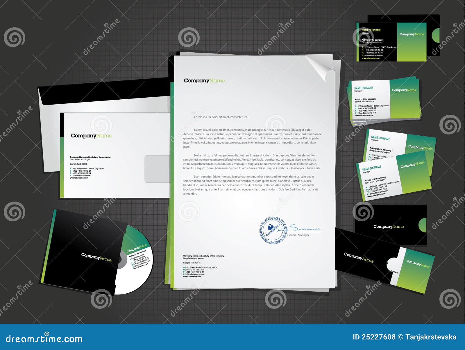 Stationary design template stock vector. Illustration of office - 25227608