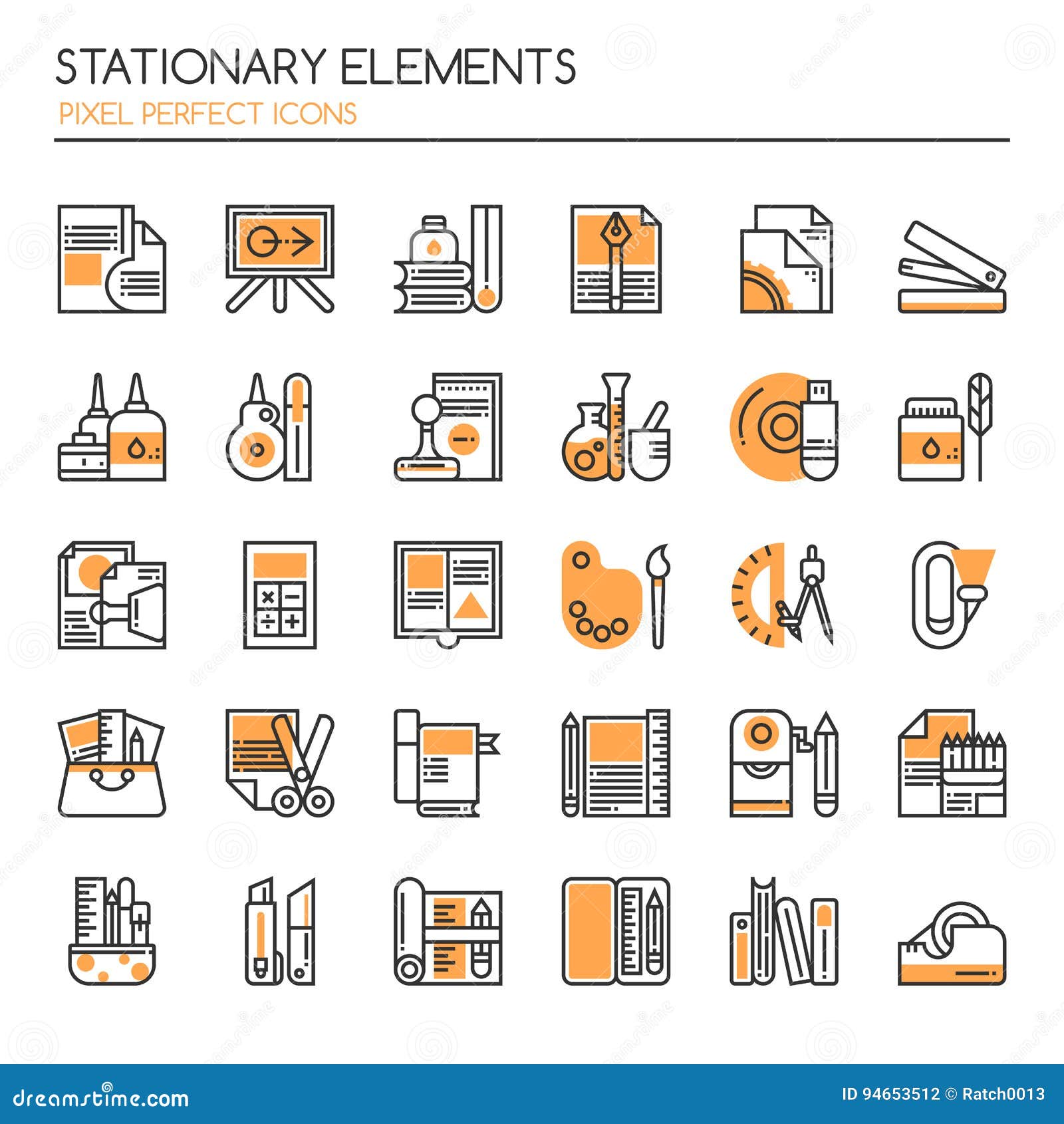 Stationary Elements stock illustration. Illustration of page - 94653512