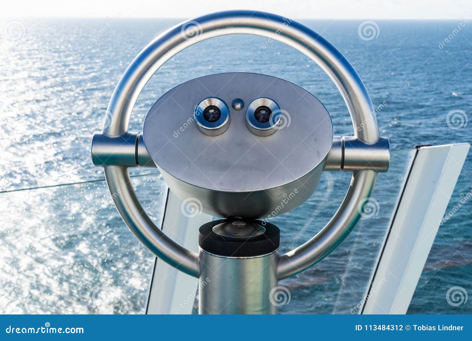 Stationary Metal Binoculars on Deck of a Ship Stock Photo - Image of ...