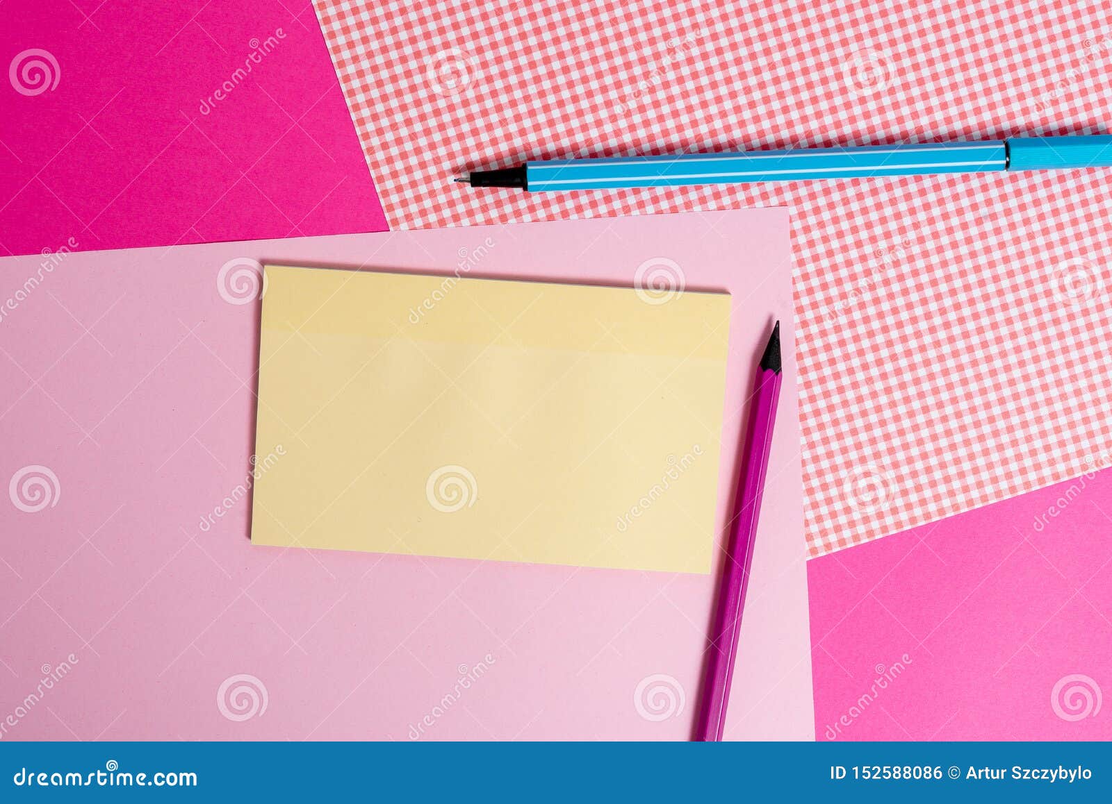 Stationary and Notation Papers Placed Above Coloured Backdrop. Writing ...