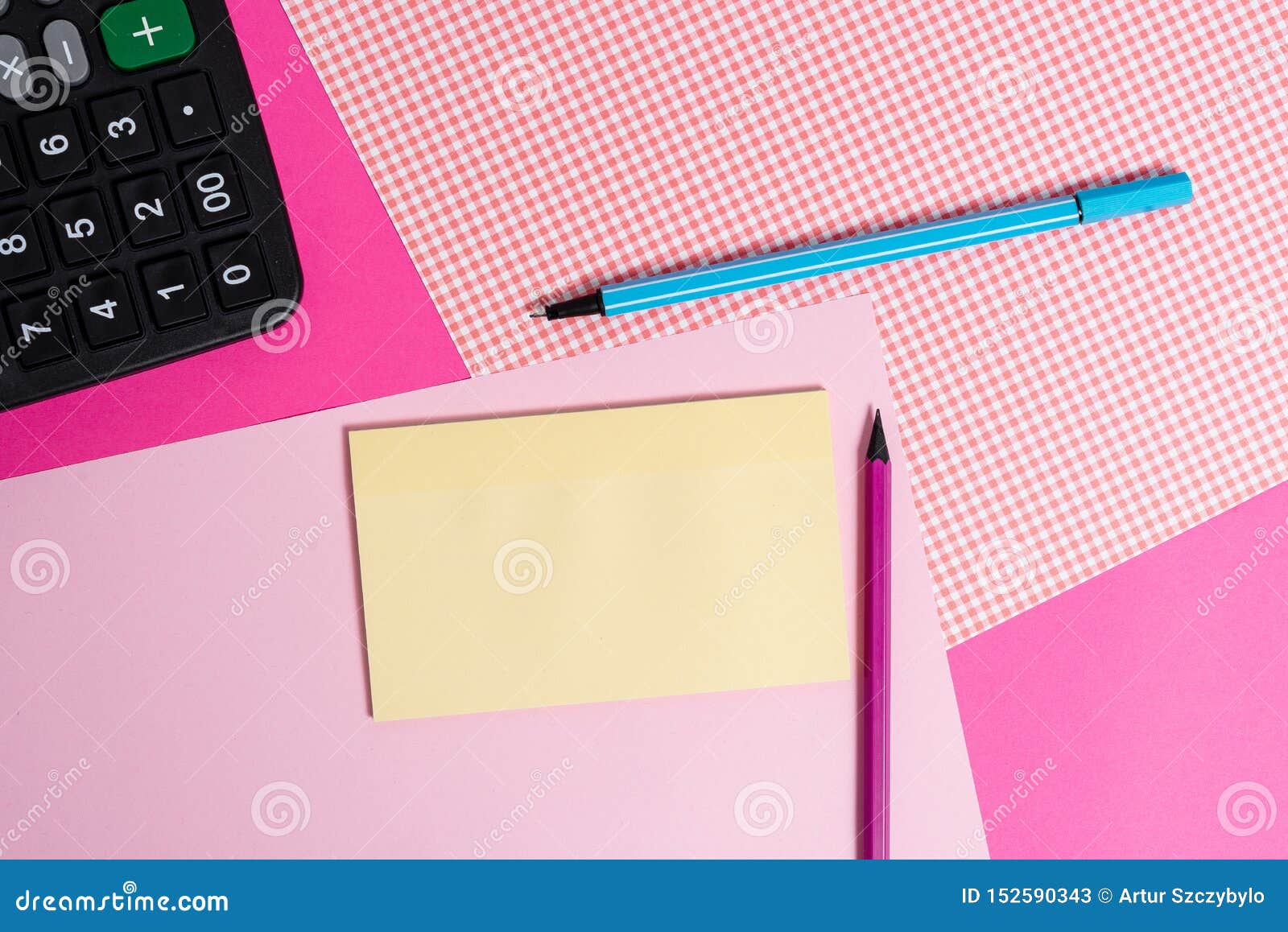 Stationary and Notation Papers Placed Above Coloured Backdrop. Writing ...