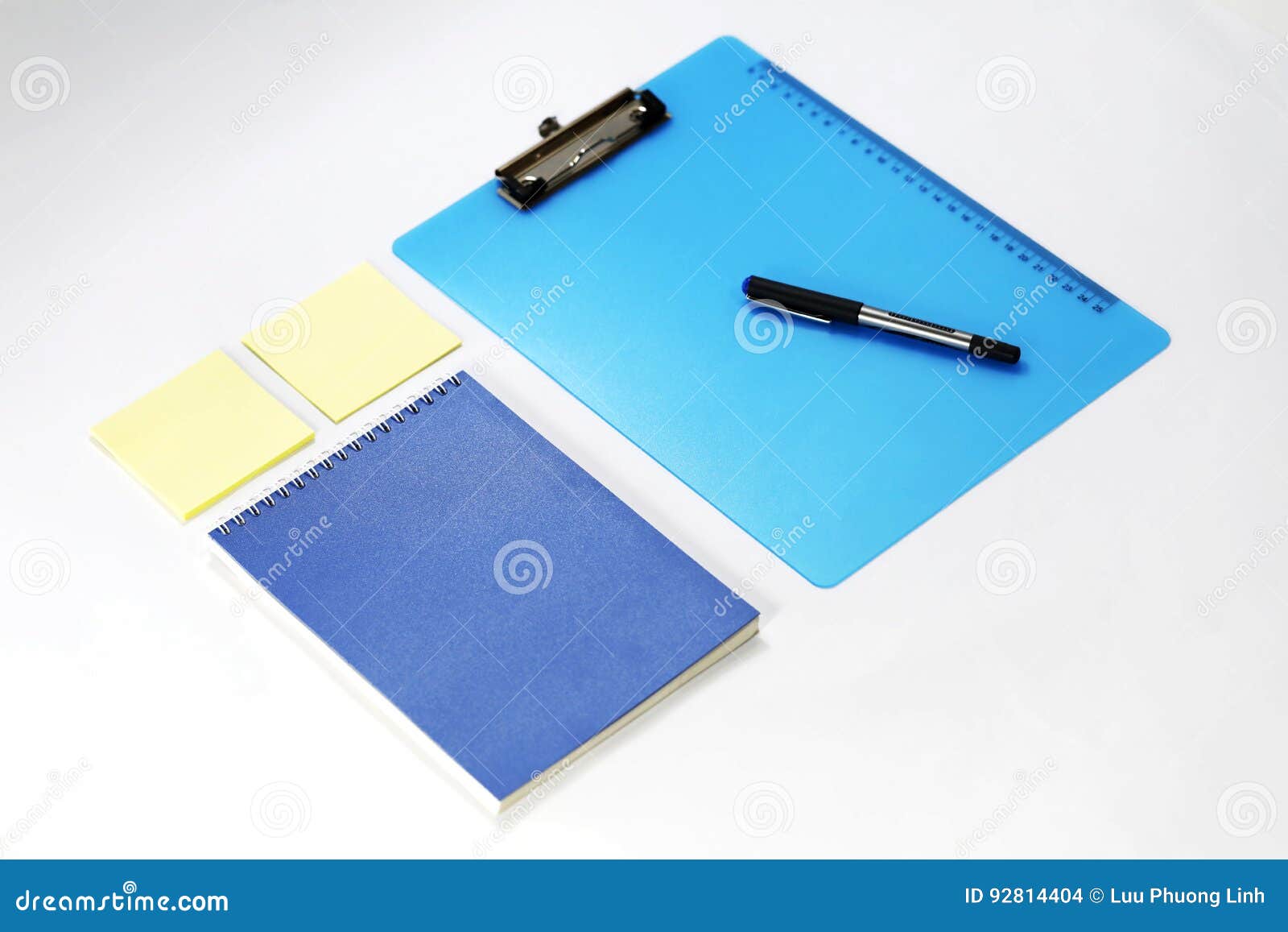 Stationary Set on White Background Stock Photo - Image of bindercl ...