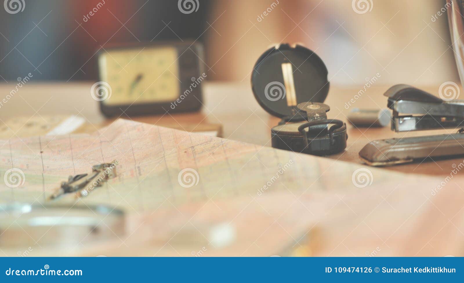 The Stationary on Table in Office Stock Photo - Image of room ...
