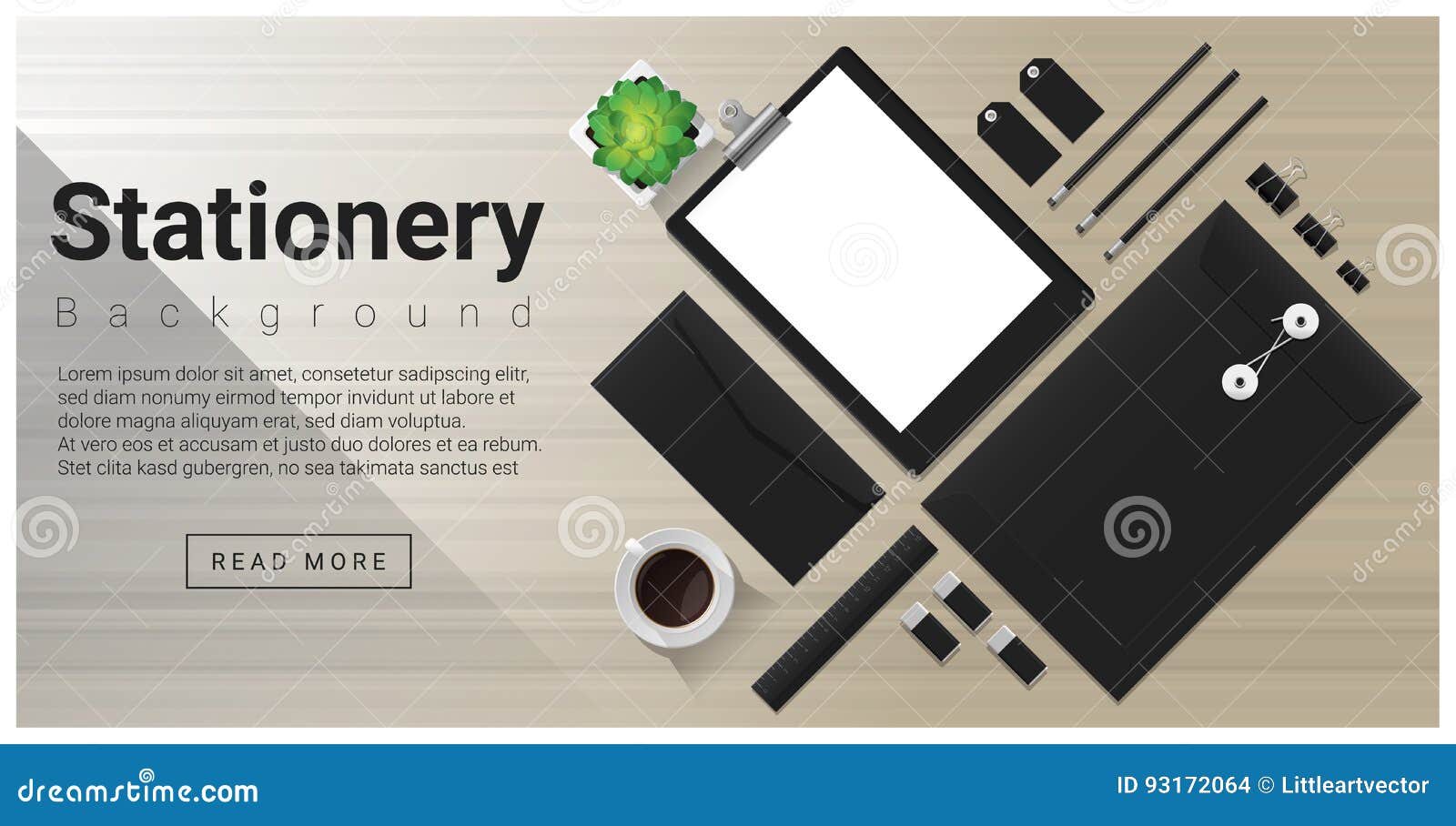 Stationery Background Illustration. Seamless Horizontal Pattern ...