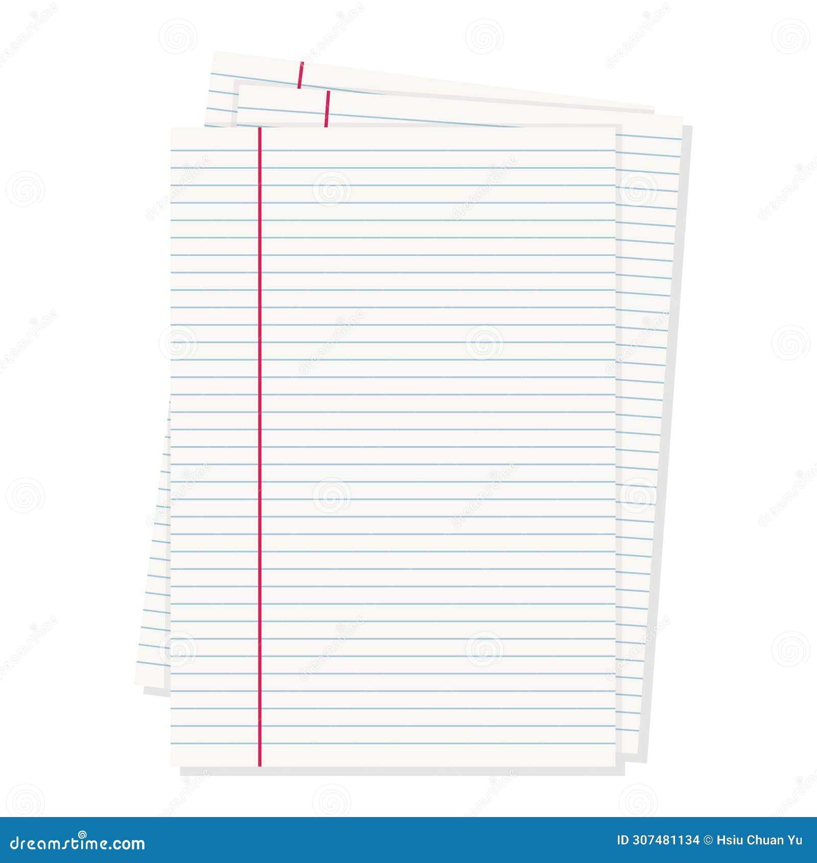 Stationery Blank Lined Memo Note Paper Cartoon Illustration Stock ...