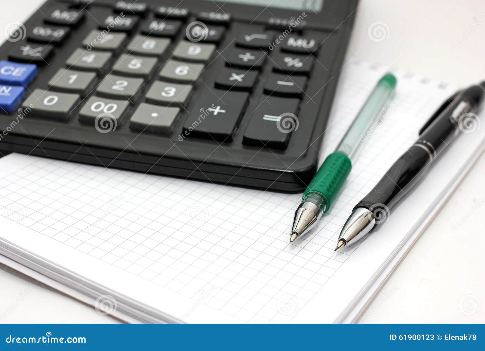 Stationery and Calculator in the Office. Stock Image - Image of ...