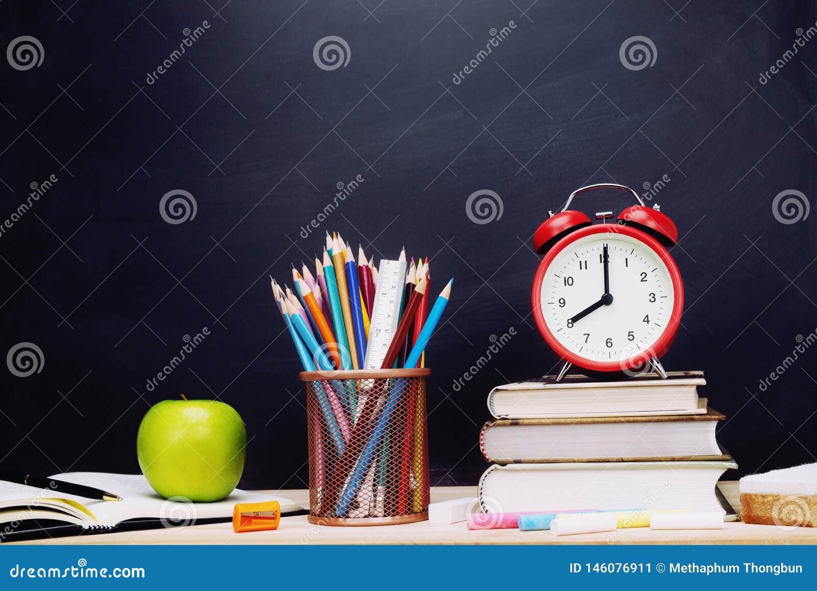 Stationery in Class for Students Stock Image - Image of materials, back ...