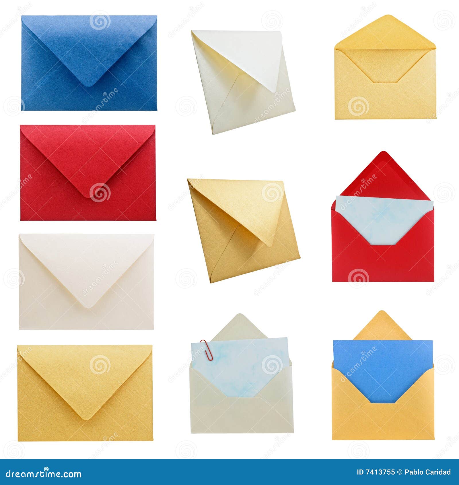 Stationery Collection 1, Envelopes. Stock Image - Image of open, blue ...