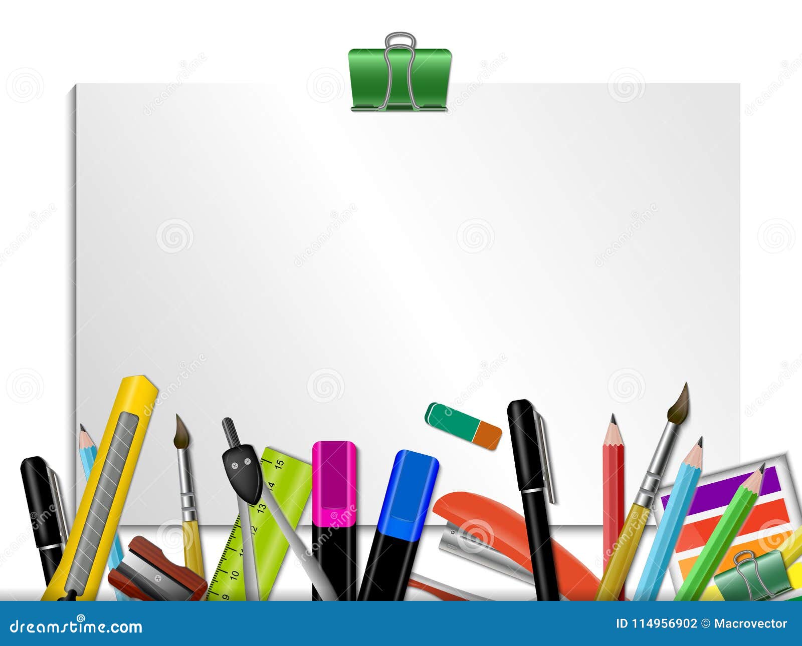 Stationery Colored Background Stock Vector - Illustration of colored ...
