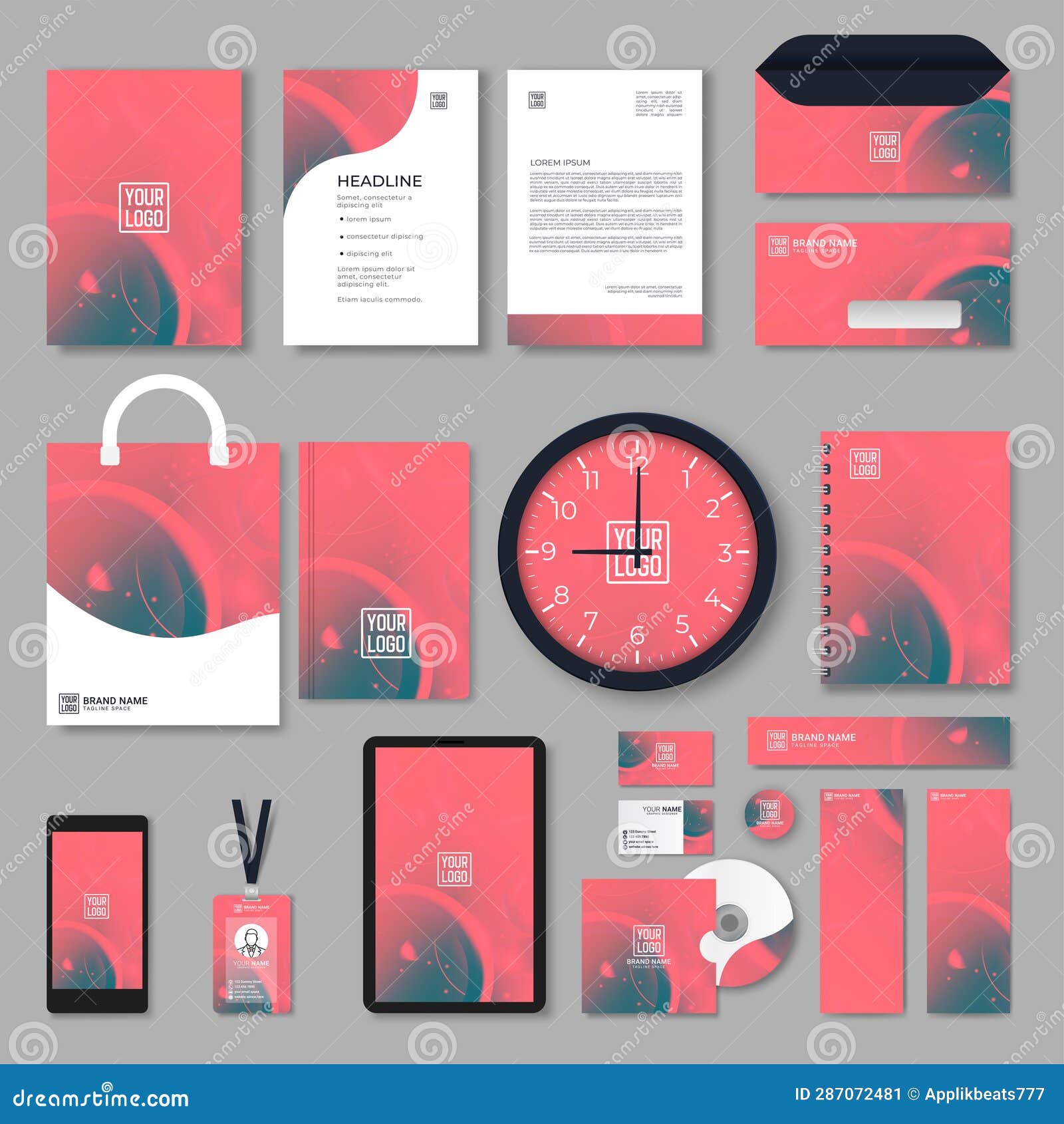 Stationery Design Set in Vector Format Stock Illustration ...