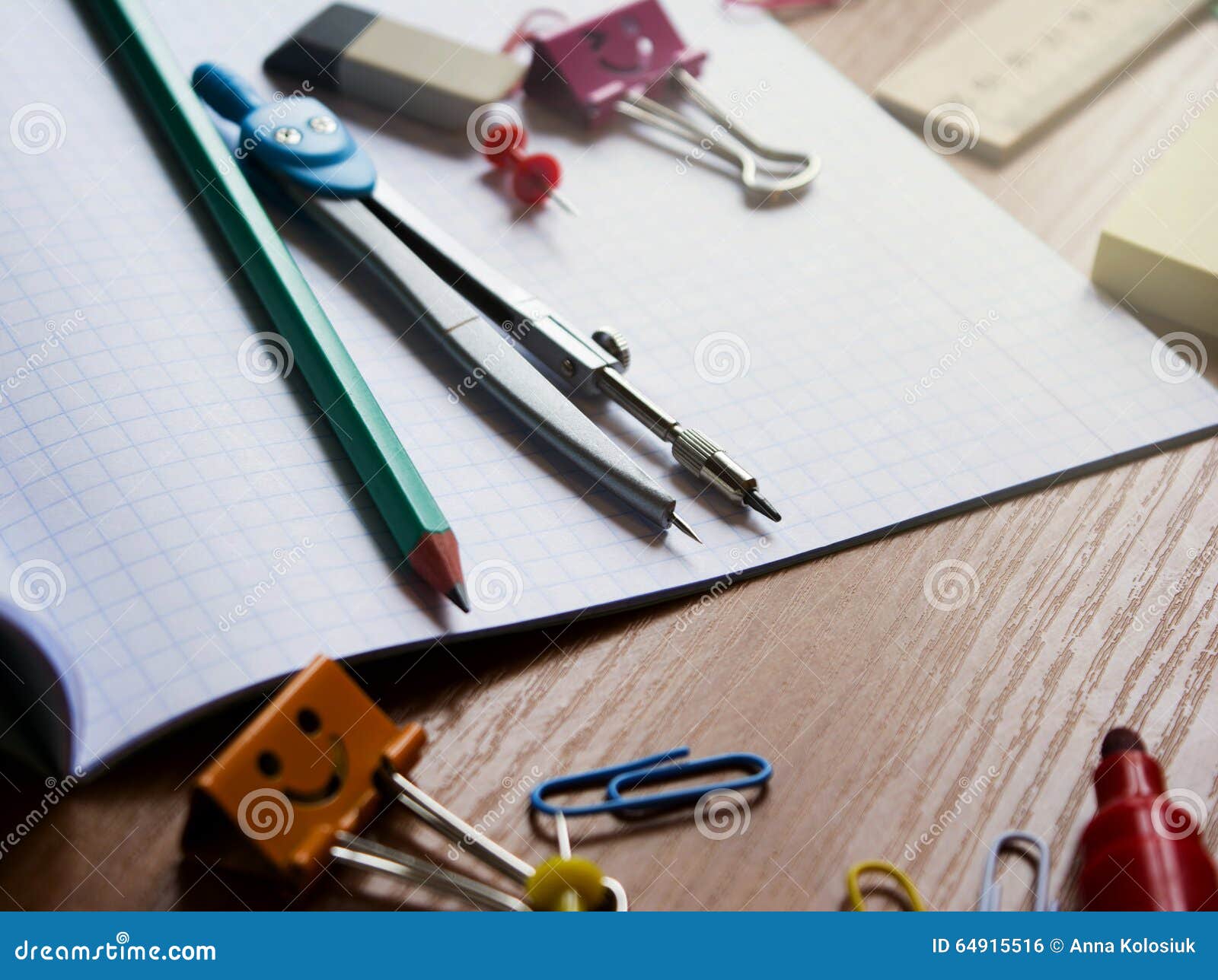 Stationery on the desk stock photo. Image of stationery - 64915516