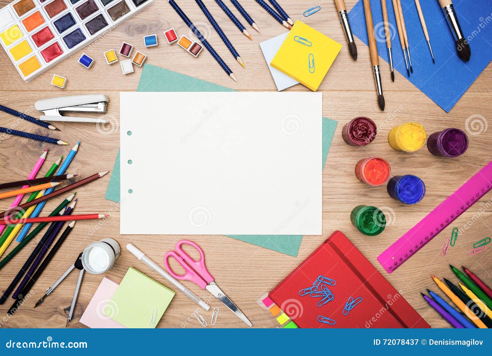 Stationery and Drawing Tools Top Stock Image - Image of drawing ...
