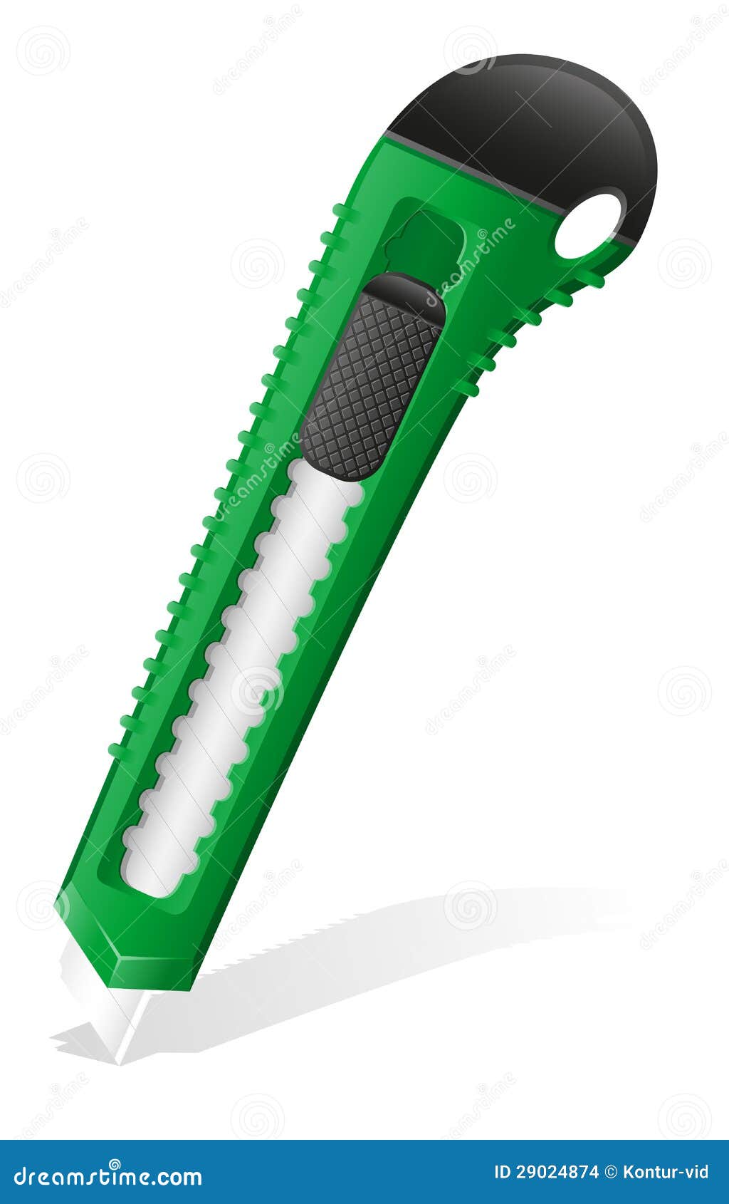 Stationery Green Knife Vector Illustration Stock Vector - Illustration ...