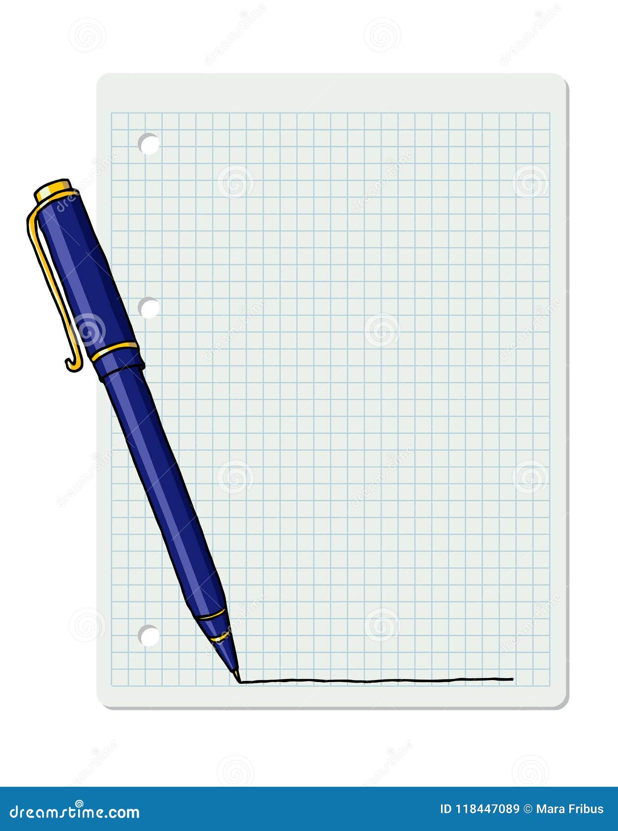 Pen Over Notepad Sheet Frame Stock Vector - Illustration of note, blue ...