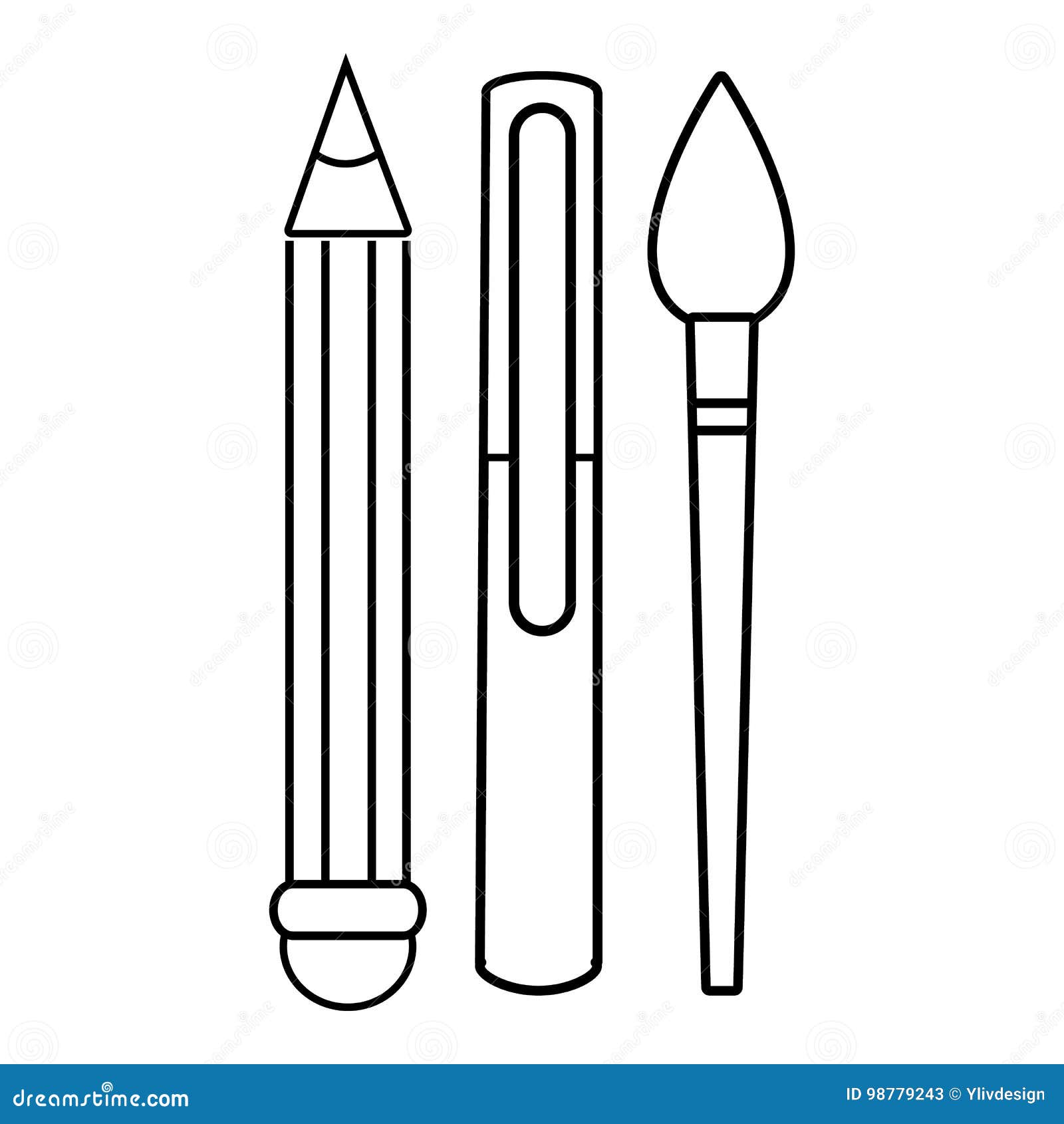 Stationery Icon, Outline Line Style Stock Vector - Illustration of ...