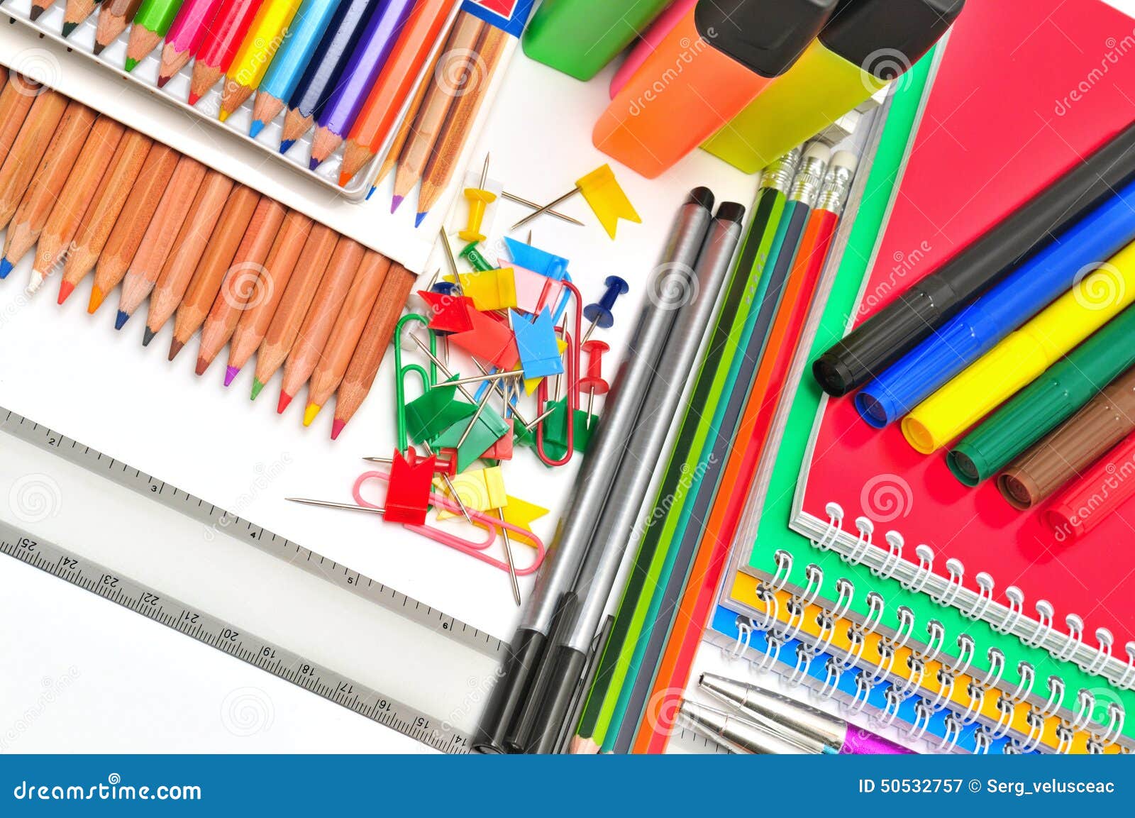 Stationery stock image. Image of equipment, pencil, paperwork - 50532757