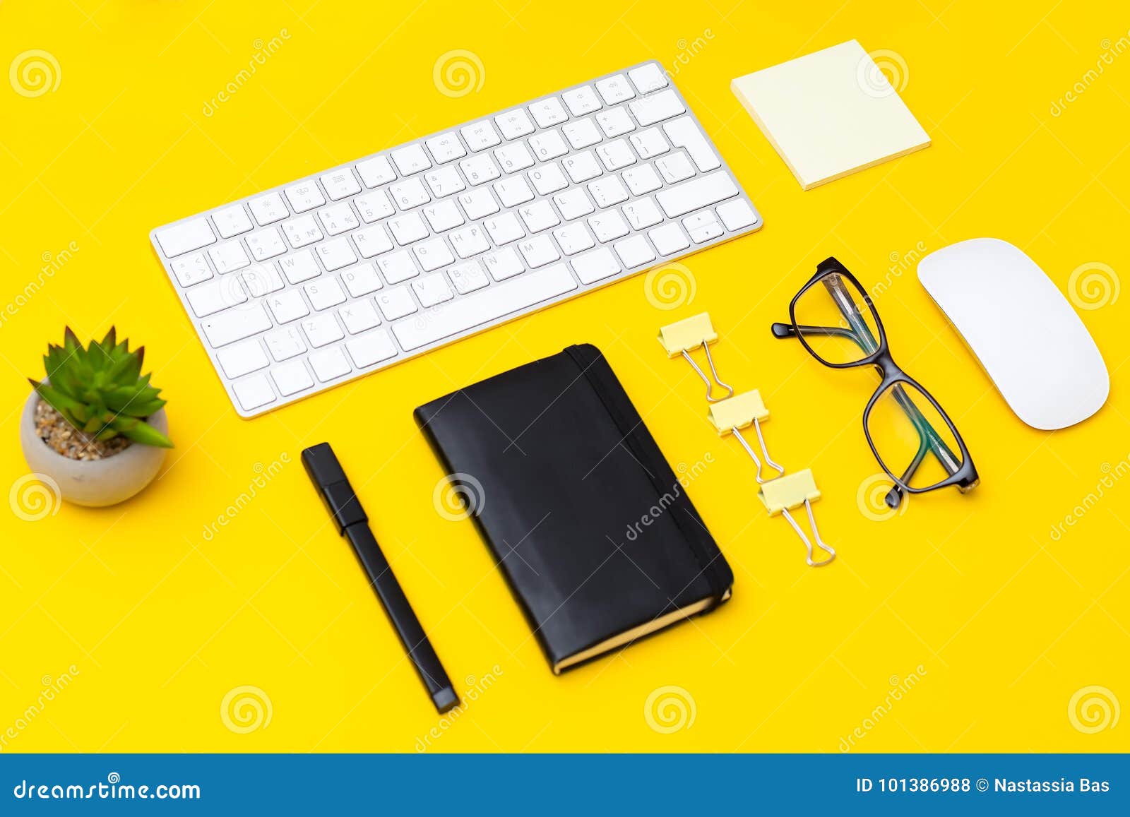 Stationery Items on the Desktop Flat Lay. Geometric Stock Photo - Image ...