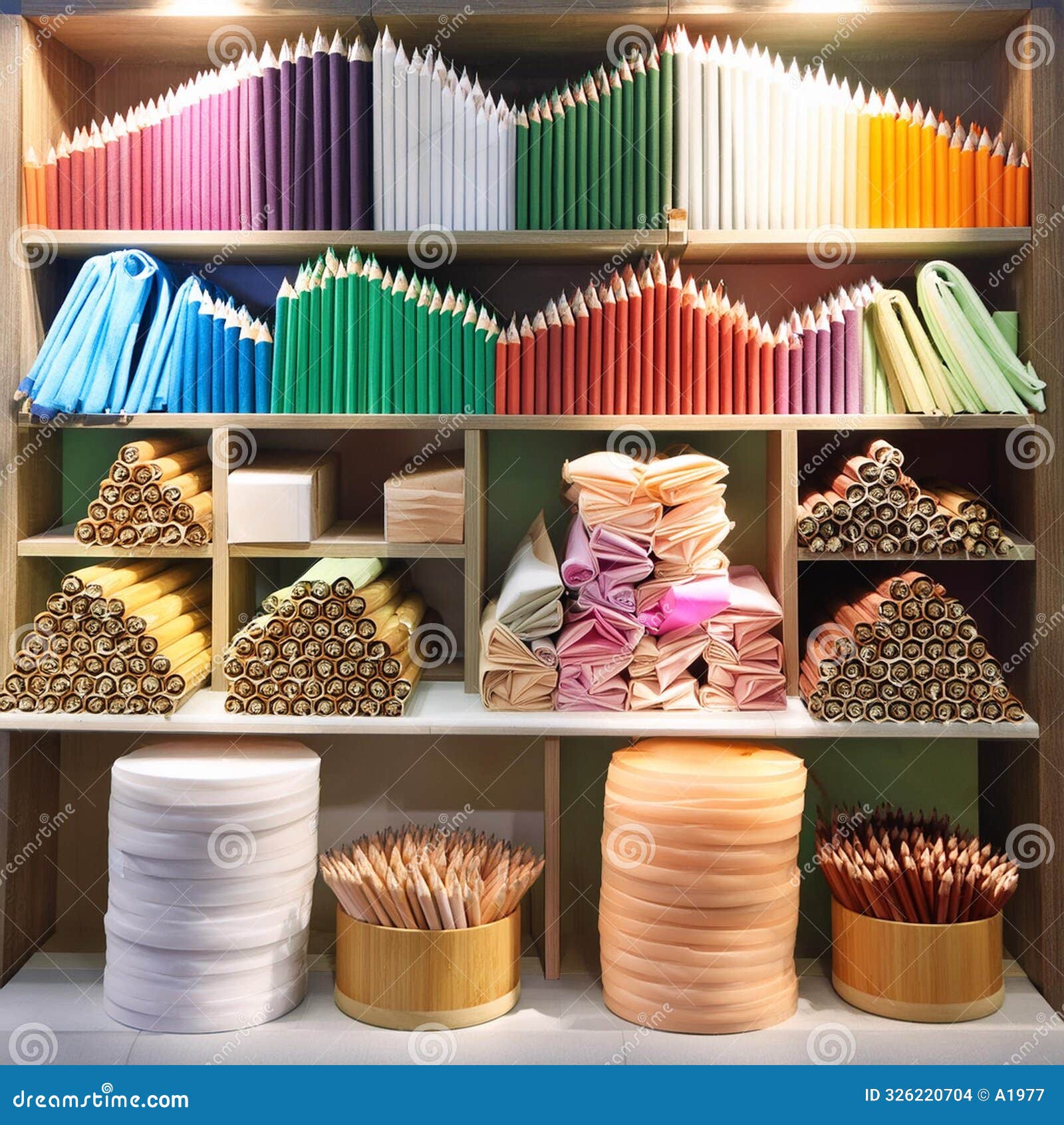 Stationery with Items on Display, AI Generated Stock Illustration ...