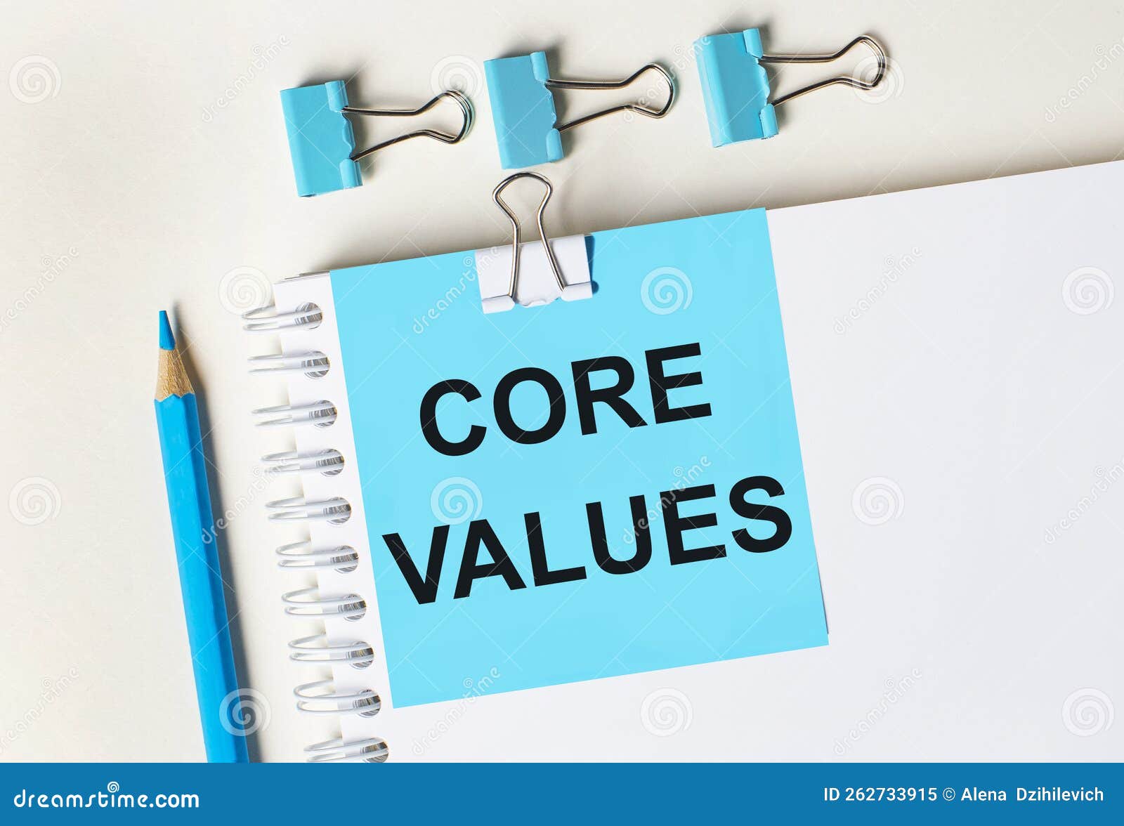 Stationery Light Blue Paper Clips, Pencil And Blue Paper With The Text ...