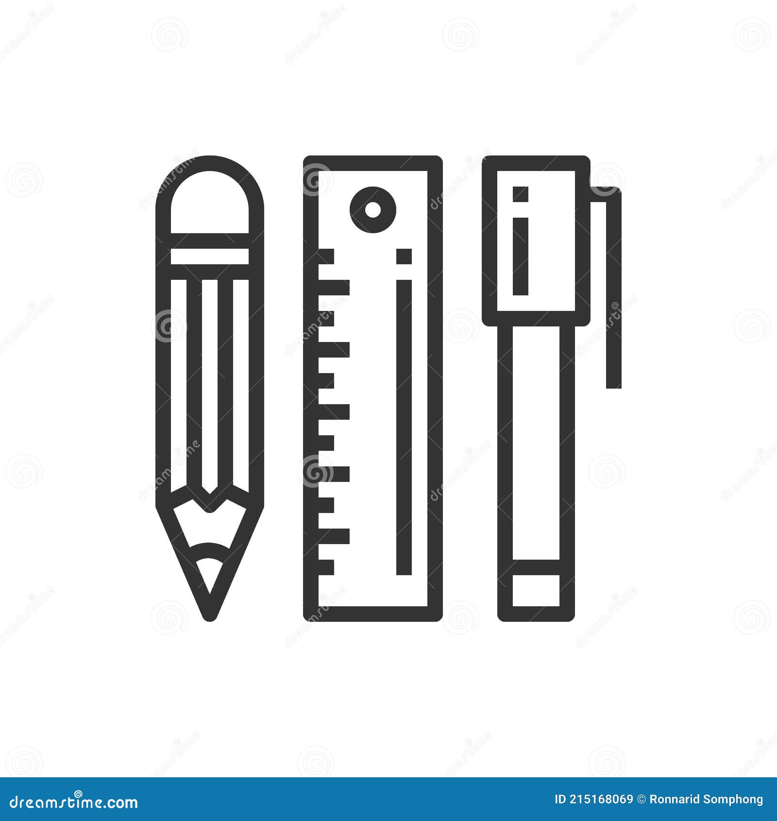 Stationery Line Icon Vector Illustration Stock Vector - Illustration of ...