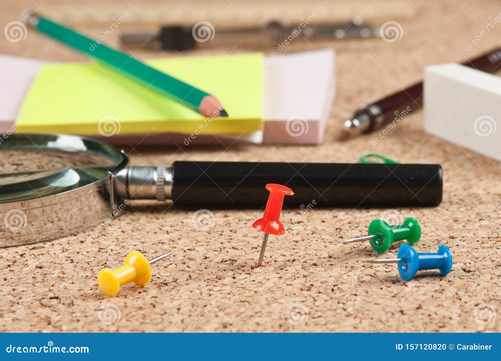 Office Supplies in a Mess on the Table Stock Photo - Image of plain ...