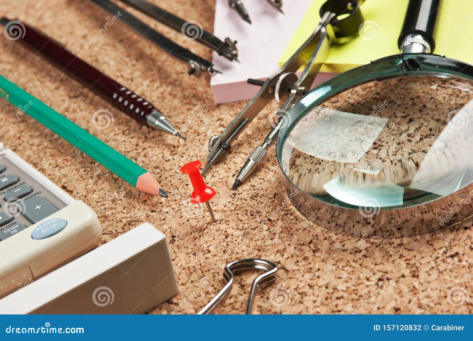 Office Supplies in a Mess on the Table Stock Photo - Image of pencil ...